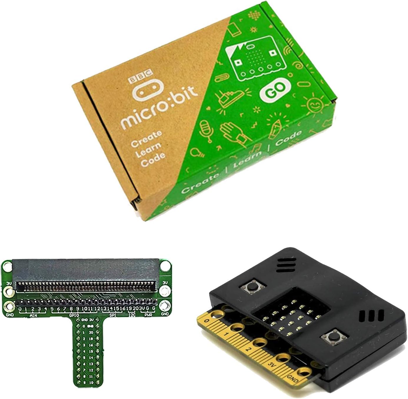 BBC Micro:bit v2 Go Kit with Micro:bit Breadboard Adapter and Micro:bit ...