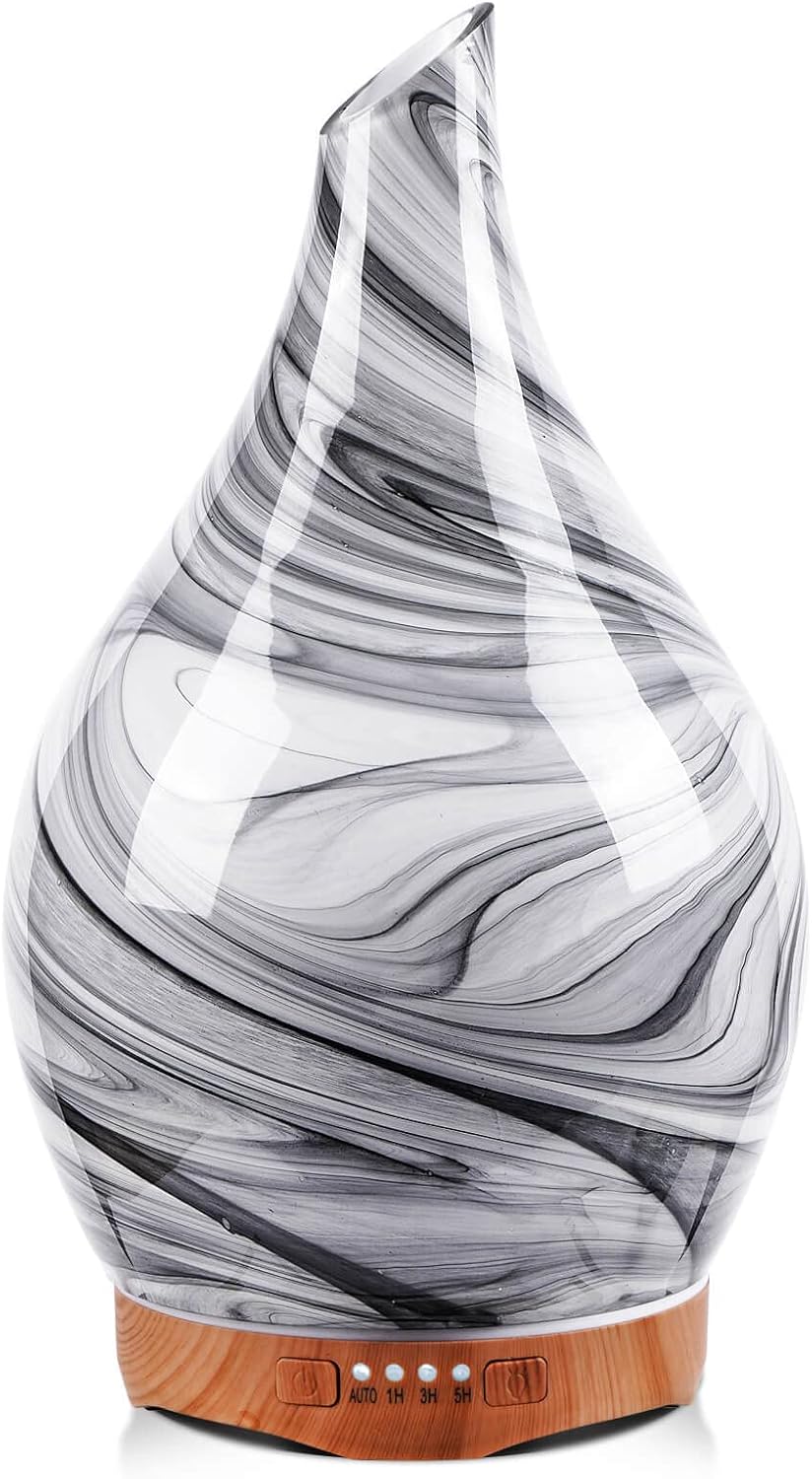 Amazon.com: Porseme 280ml Essential Oil Diffuser Glass Color Changing ...