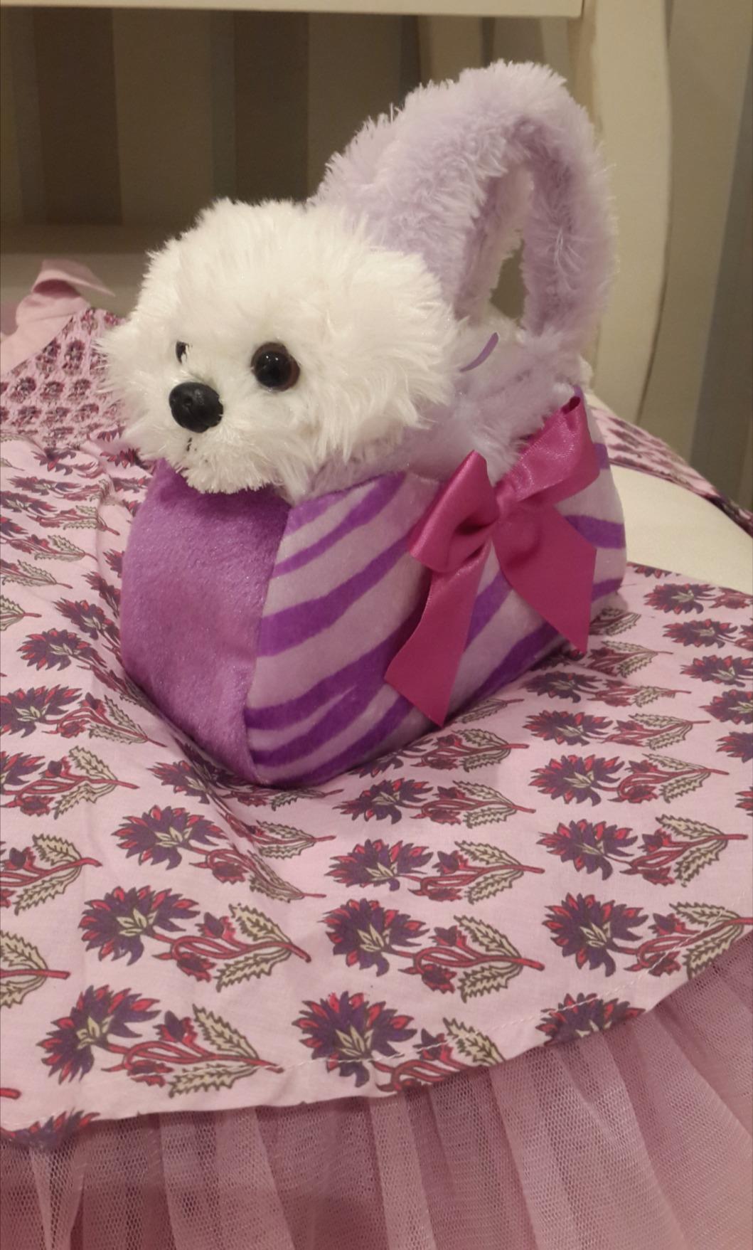 Amazon.com: Aurora Plush Purple Pretty Pup FancyPal Purse : Toys & Games