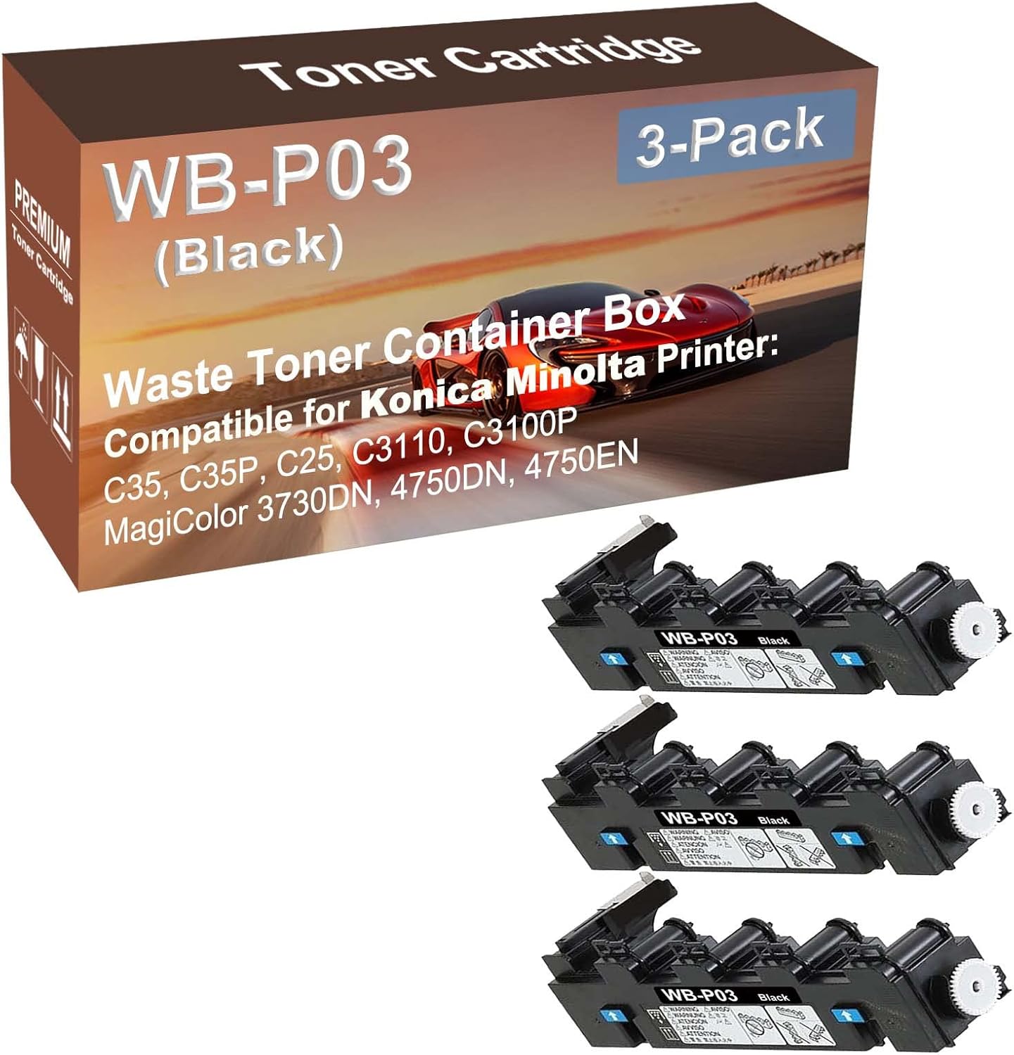 Amazon.com: 3-Pack Compatible High Capacity WBP03 WB-P03 Waste Toner ...