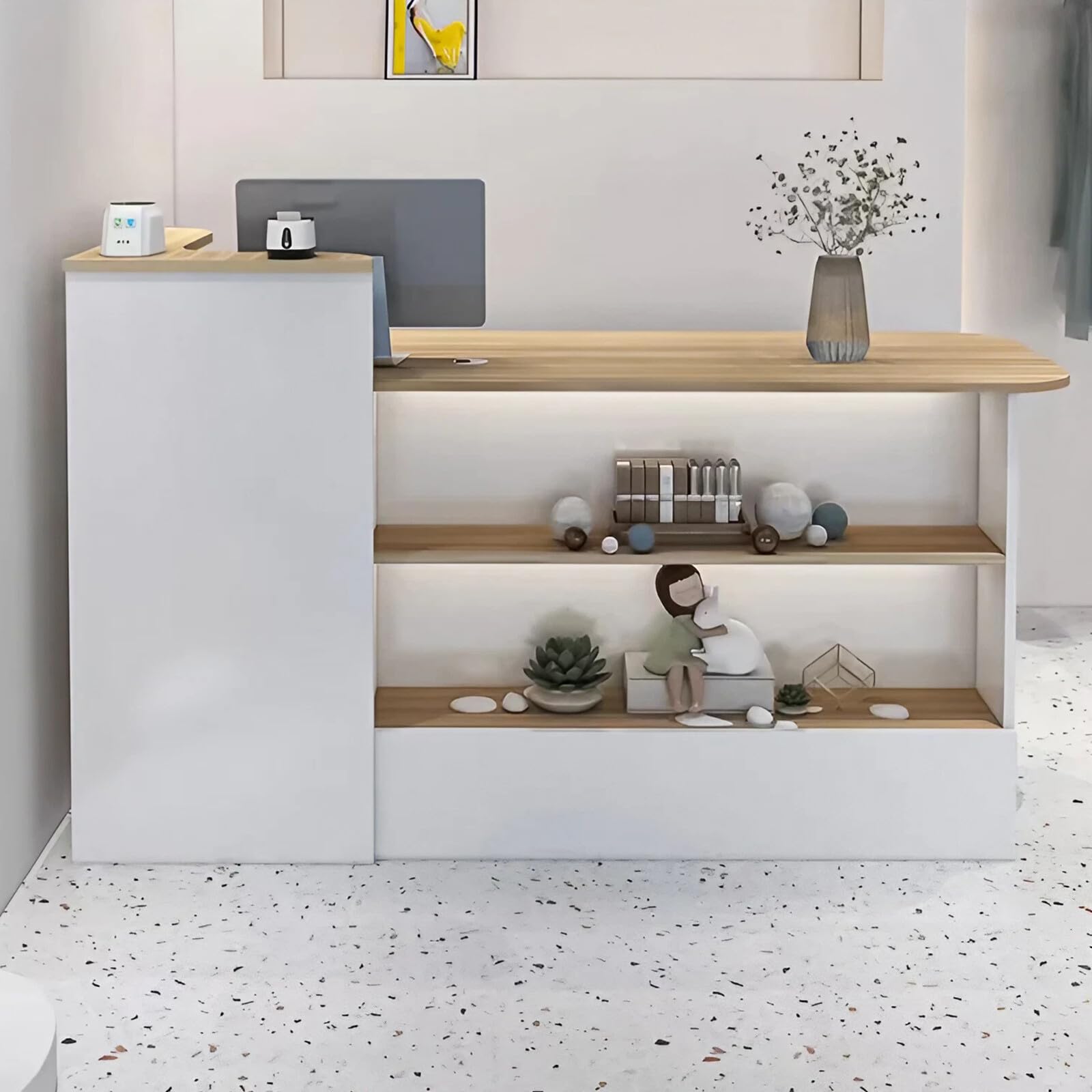 Amazon.com: Huariifowm Modern Reception Desk Counter with Lockable ...