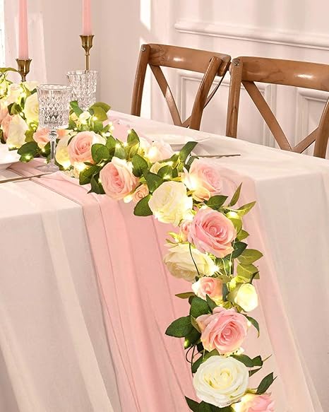 Amazon.com: Union Tree 2Pcs Artificial Flower Garland with 32.8Ft ...