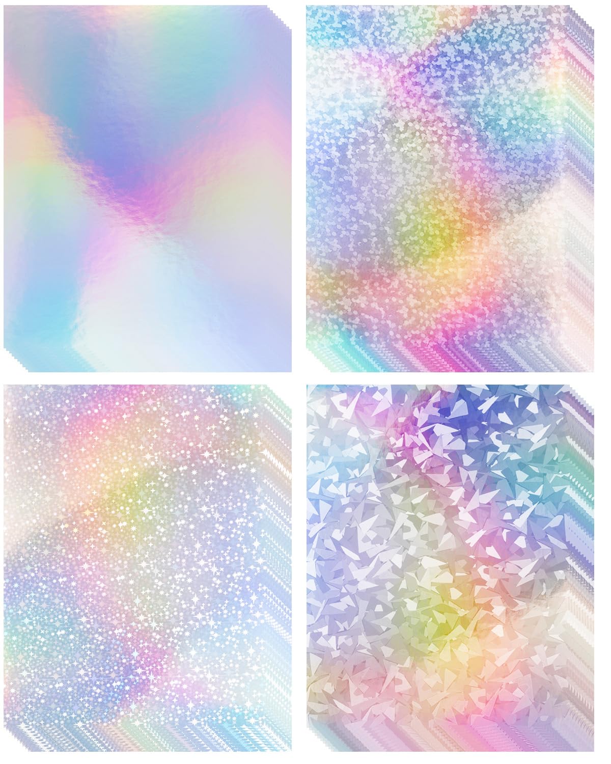 Amazon.com : Holographic Cardstock 80 Sheets, 8.5”x 11”, Iridescent ...