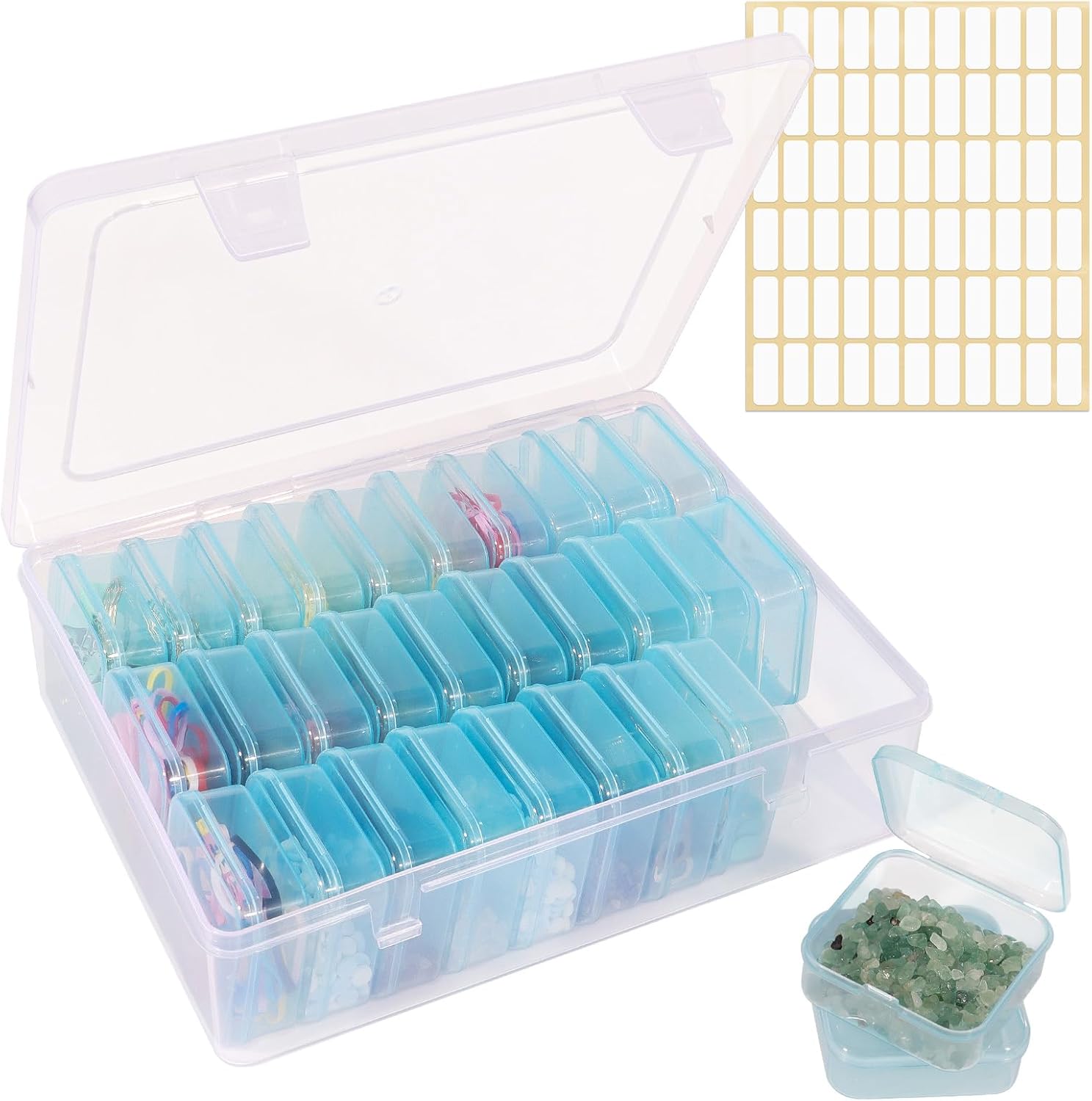 Amazon.com: Bead Organizer Box, 30 Pcs Plastic Organizer Box Small Bead ...