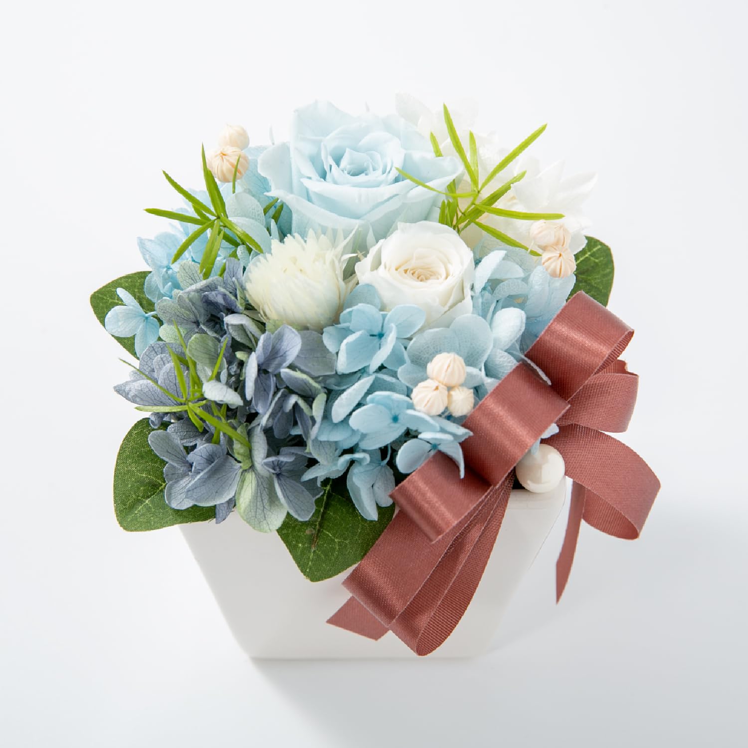 Amazon｜Ruplan プリザーブドフラワー 『プチ・シャン・ドゥ・フルール』 (アンティークブルー)｜プリザーブドフラワー オンライン通販