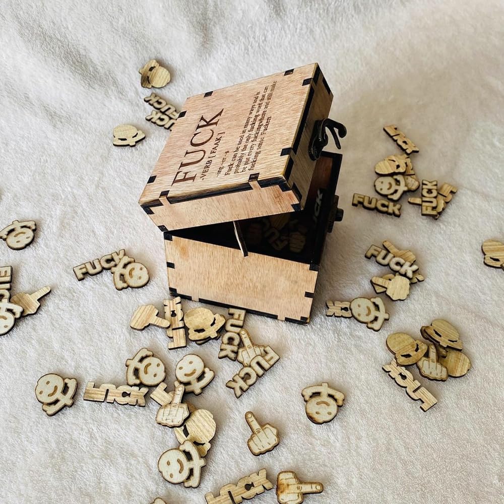 Funny Gift Box -Wooden Cutout Letter Piece Bad Mood Vent Spoof Birthday ...