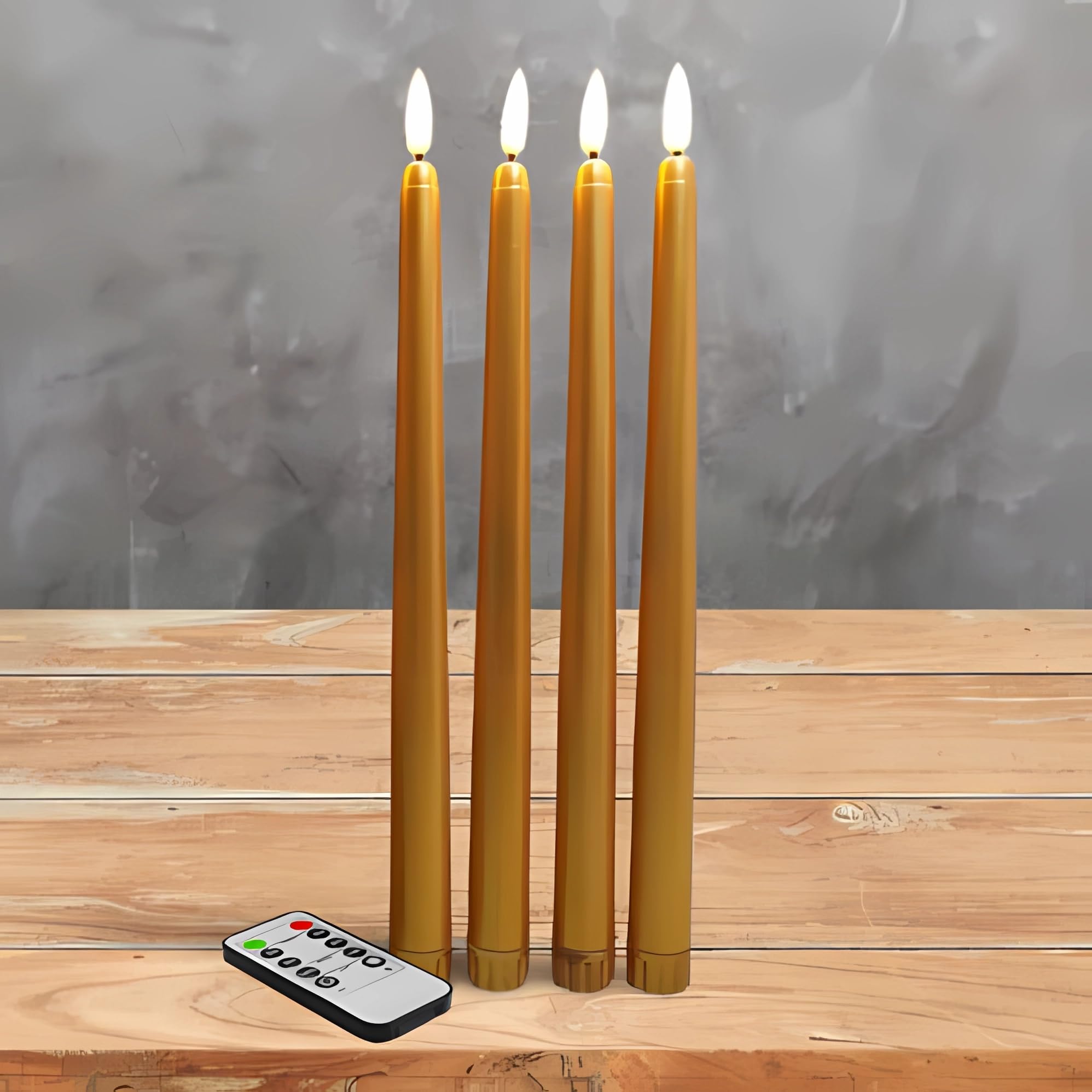Amazon.com: Ni-JASW Gold Flameless Taper Candles with Remote ...