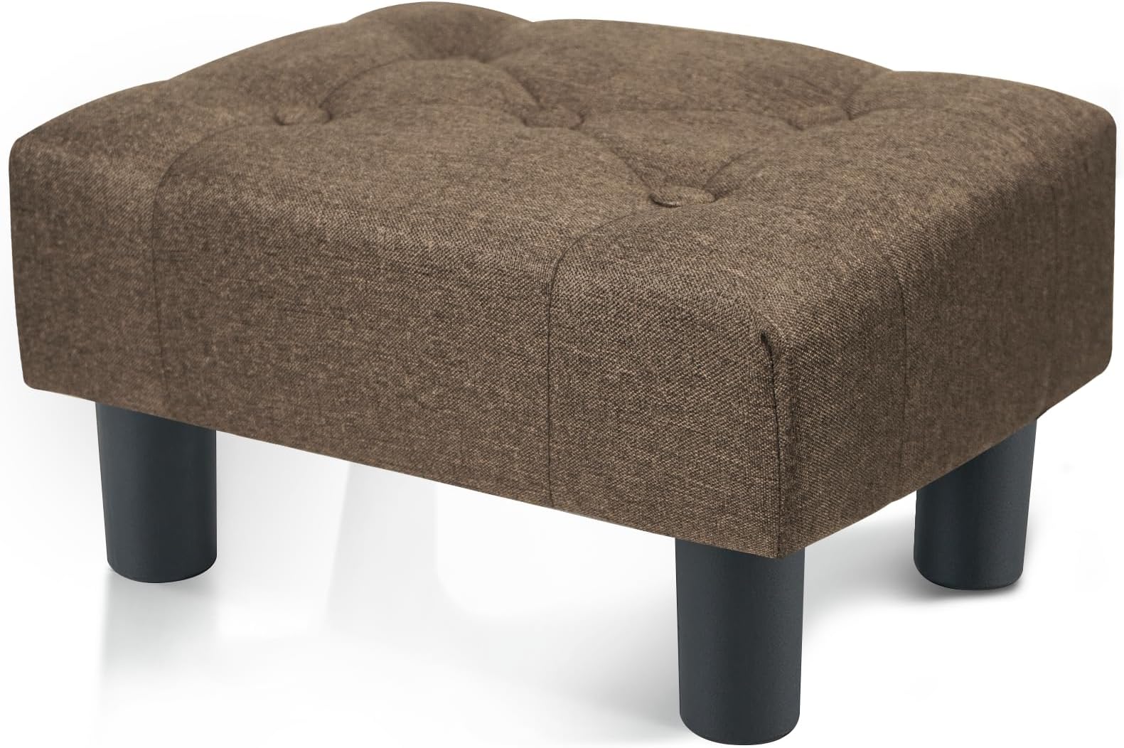 HOMCOM Linen Fabric Footstool Footrest Small Seat Foot Rest Chair ...