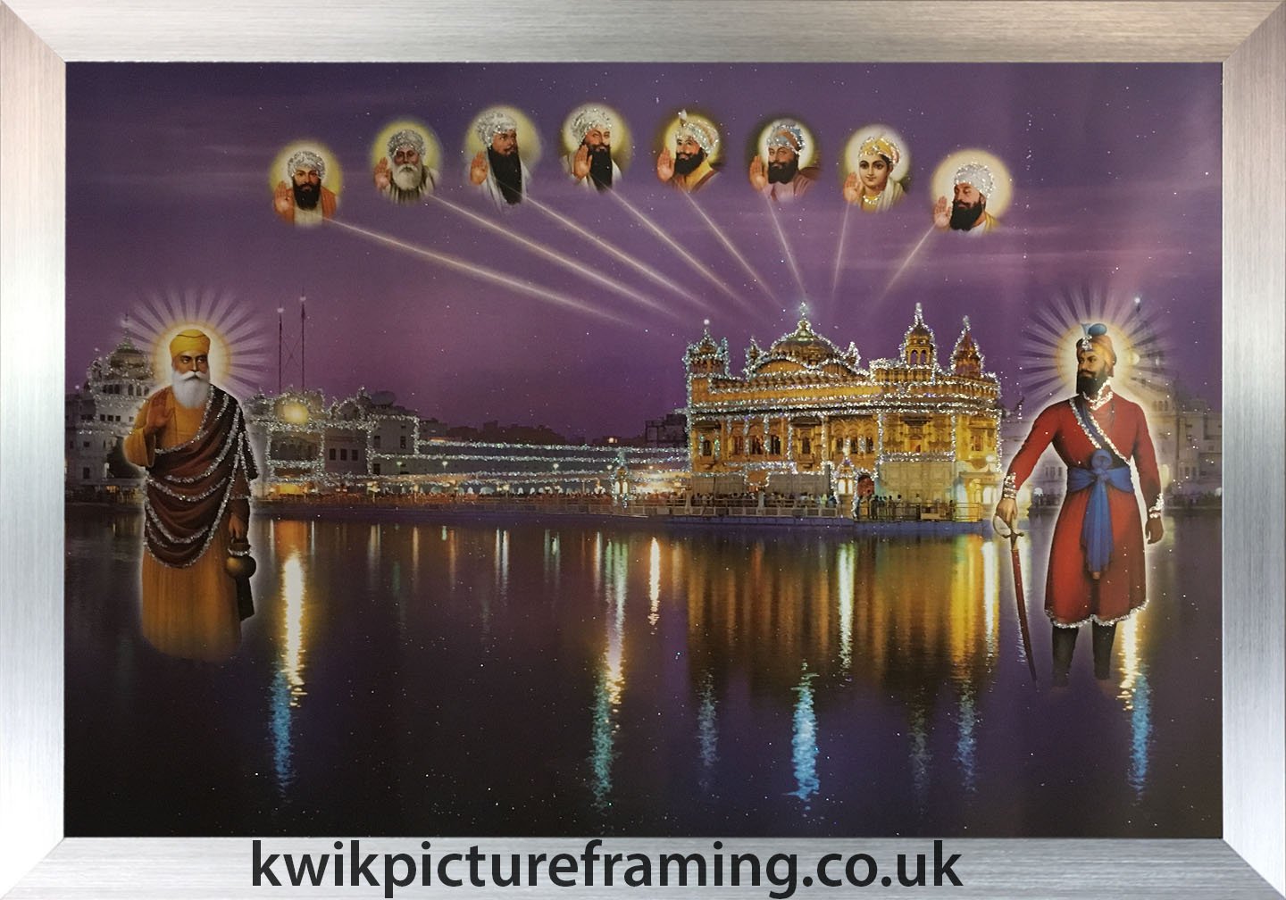 Buy Sikh Gurus And Golden Temple Amritsar Photo Picture Framed - 20 X ...
