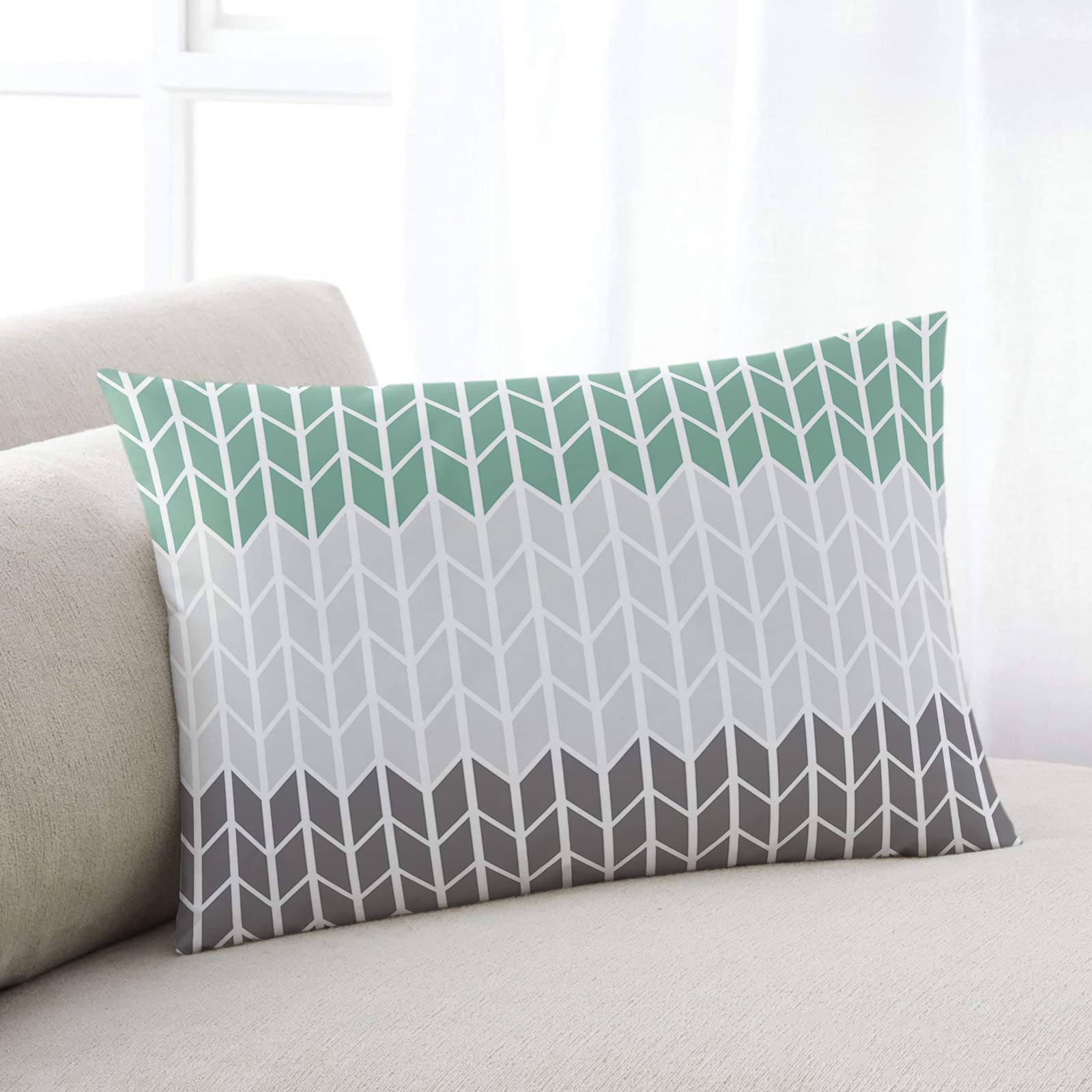 Turquoise And Gray Chevron Bedroom
