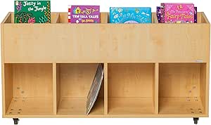 Wonderwall Slimline Mobile Kinderbox Book Unit (Beech, with 4 bays & 4 ...