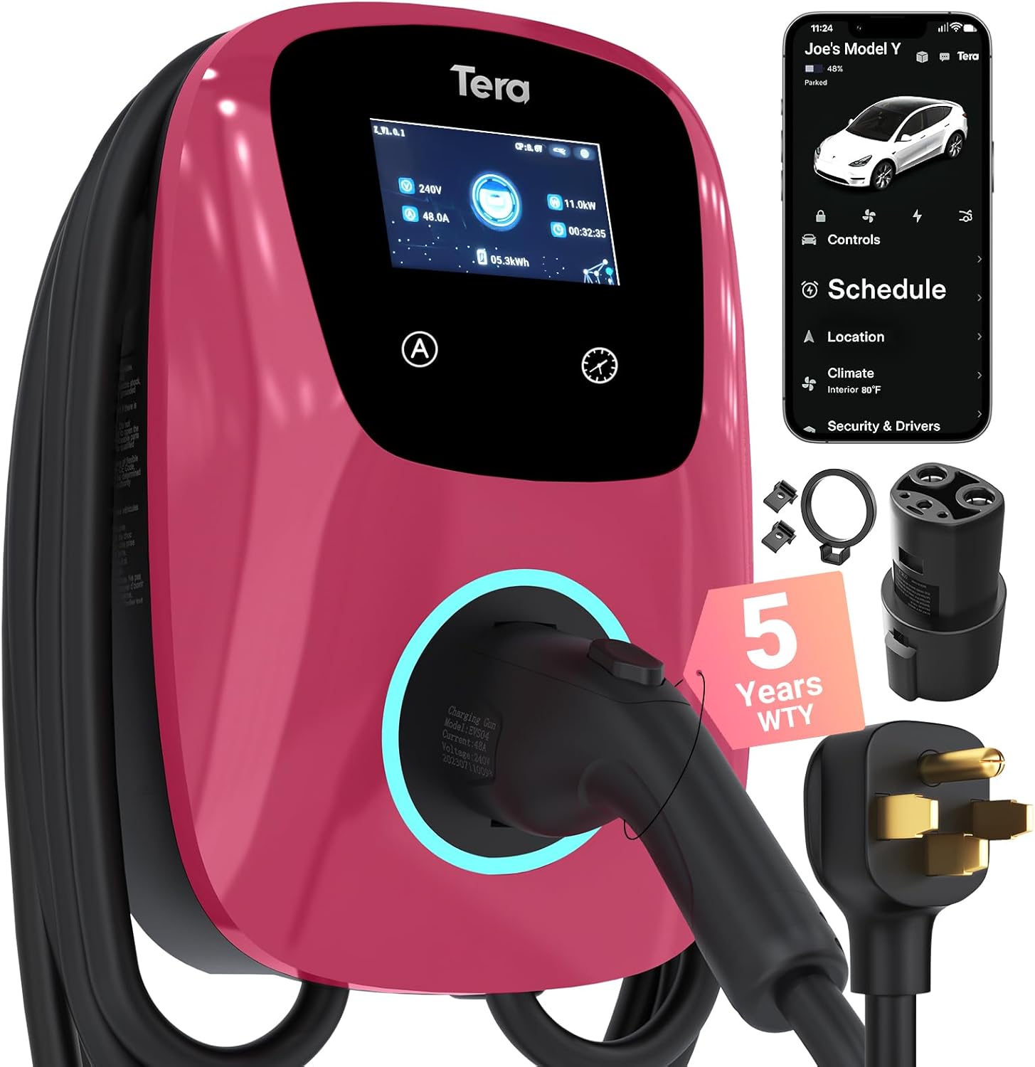 Amazon.com: Tera Electric Vehicle Charger for Tesla: J1772 EVs ETL ...