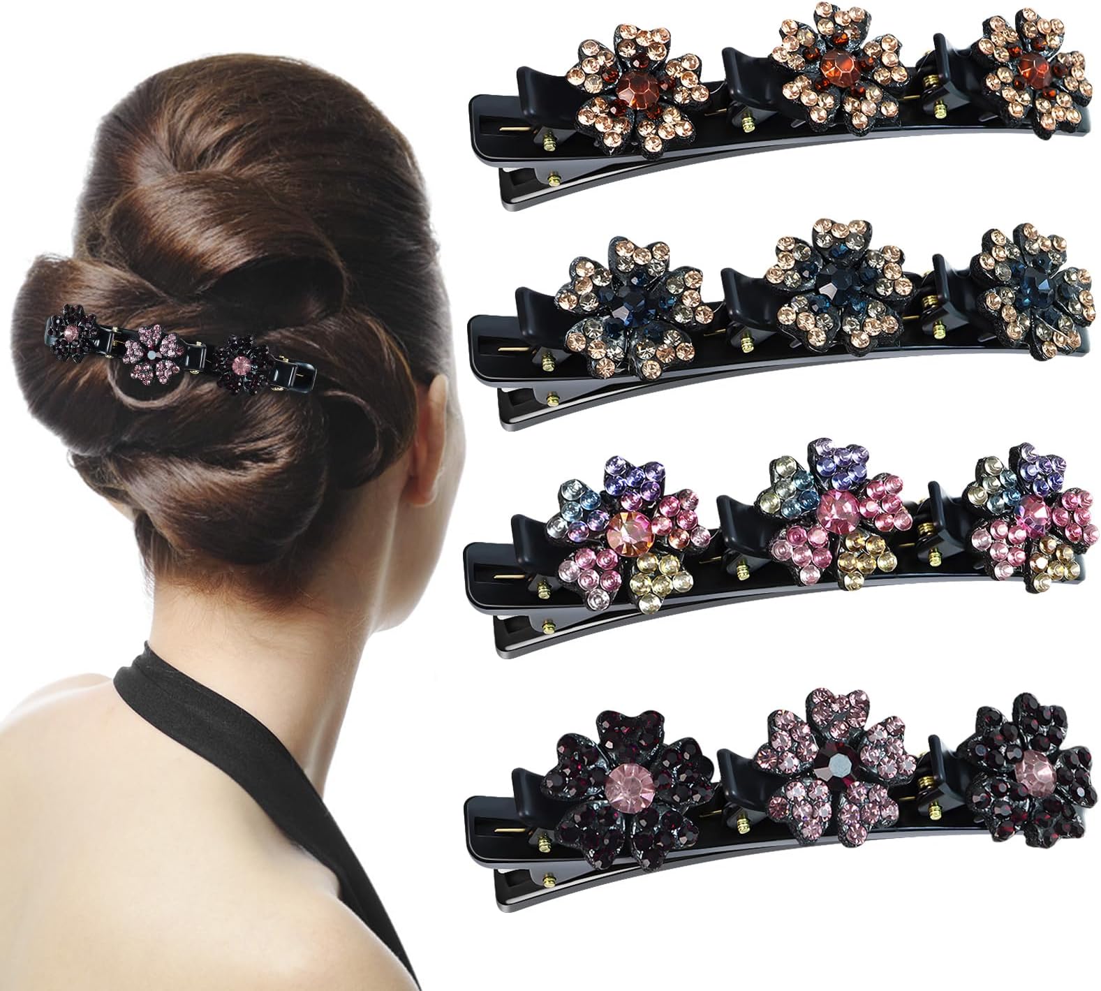 Amazon.com : 4 Pieces Satin fabric hair band, four leaf clover chopped ...