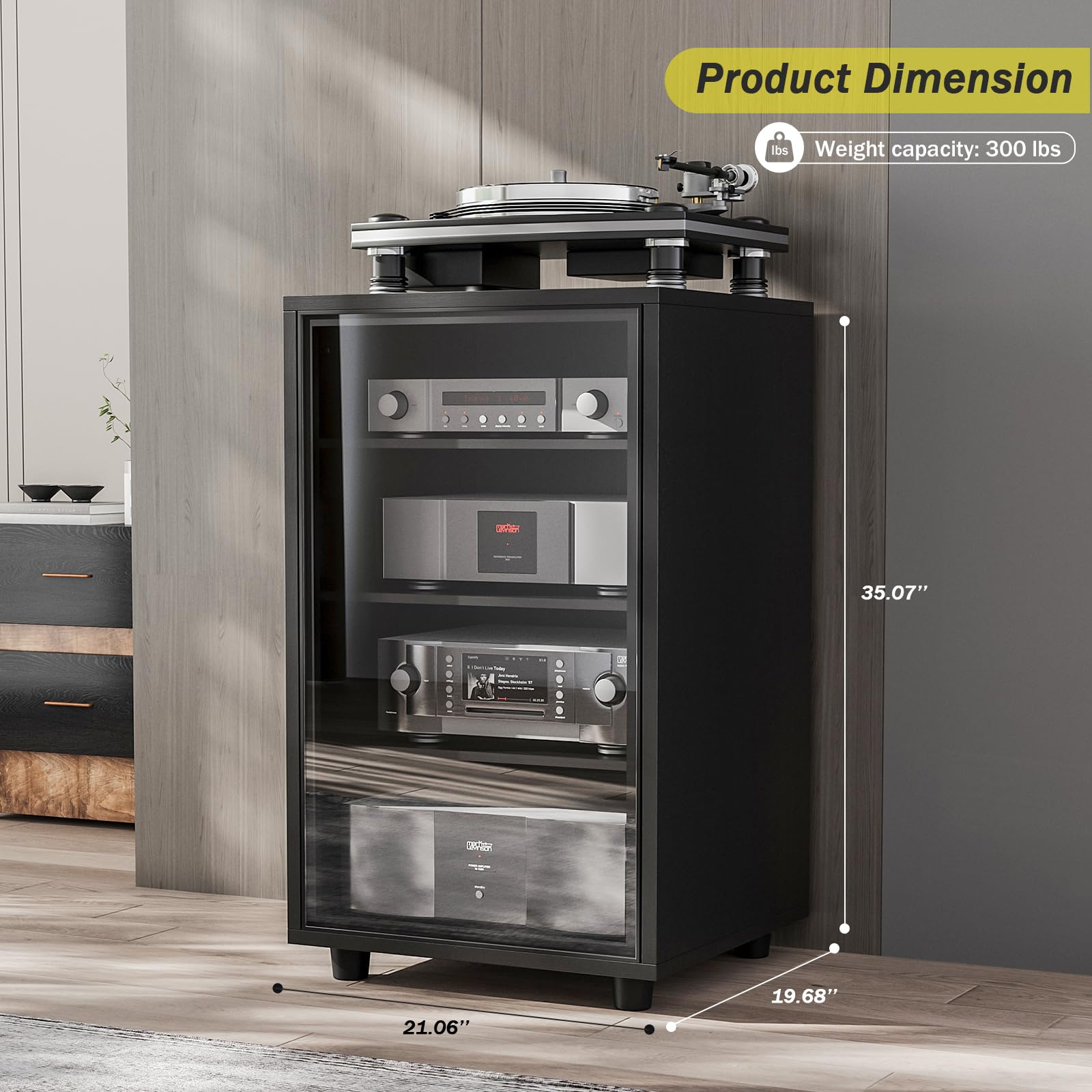 Small Audio Cabinets With Glass Doors Media Cabinet 5 Tier Stereo