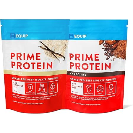 Amazon.com: Equip Foods Prime Protein - Grass-Fed Beef Protein Powder ...