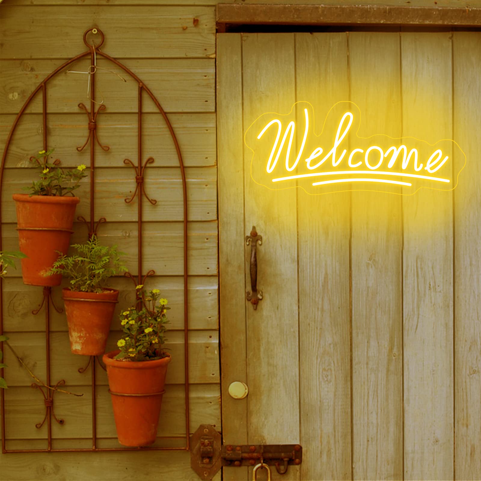 Welcome Neon Sign Welcome LED Neon Light Wall Art Sign Light up with ON ...