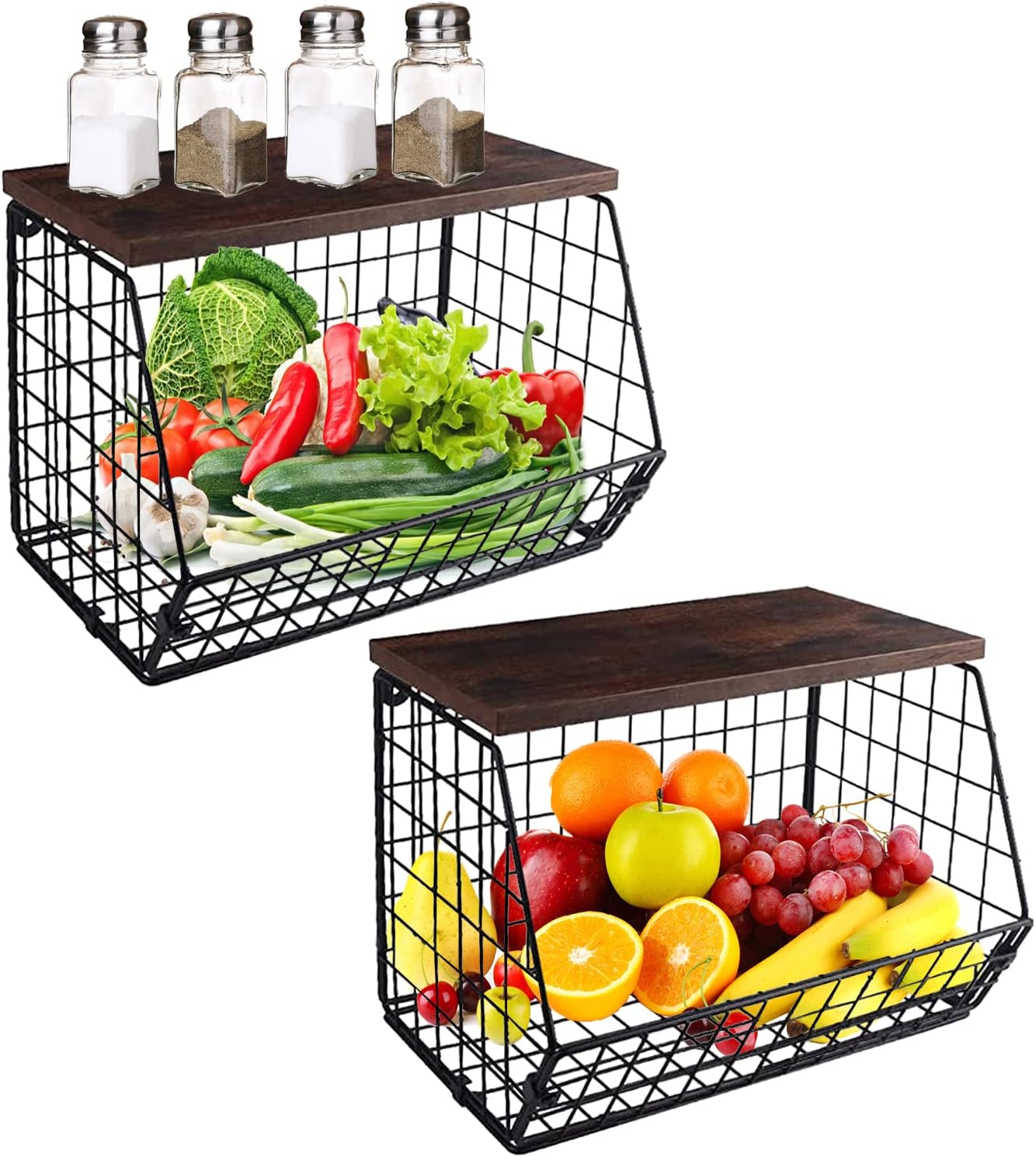 Wuciray Obstkörbe Obst und Gemüse Aufbewahrung Faltbar Abnehmbare mit 6 ...