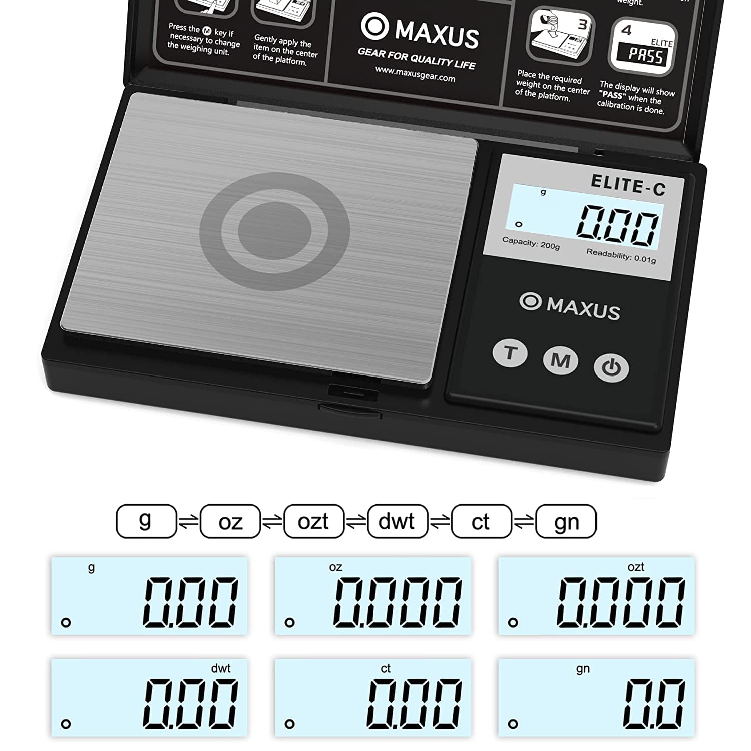 Snapklik.com : MAXUS Precision Digital Gram Scale 200g X 0.01g