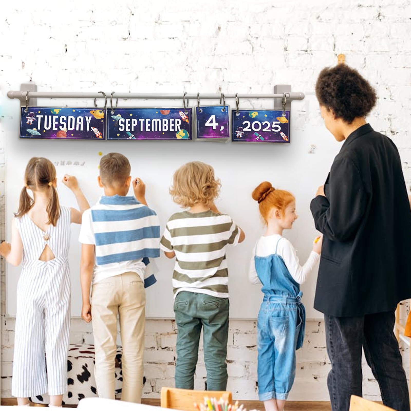 Bulletin Board Calendar Set Science Themed Magnetic Flip Calendar ...