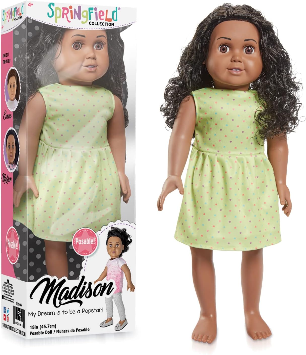 Amazon.com: Springfield Collection 18-Inch Madison Doll - Easy to Move ...