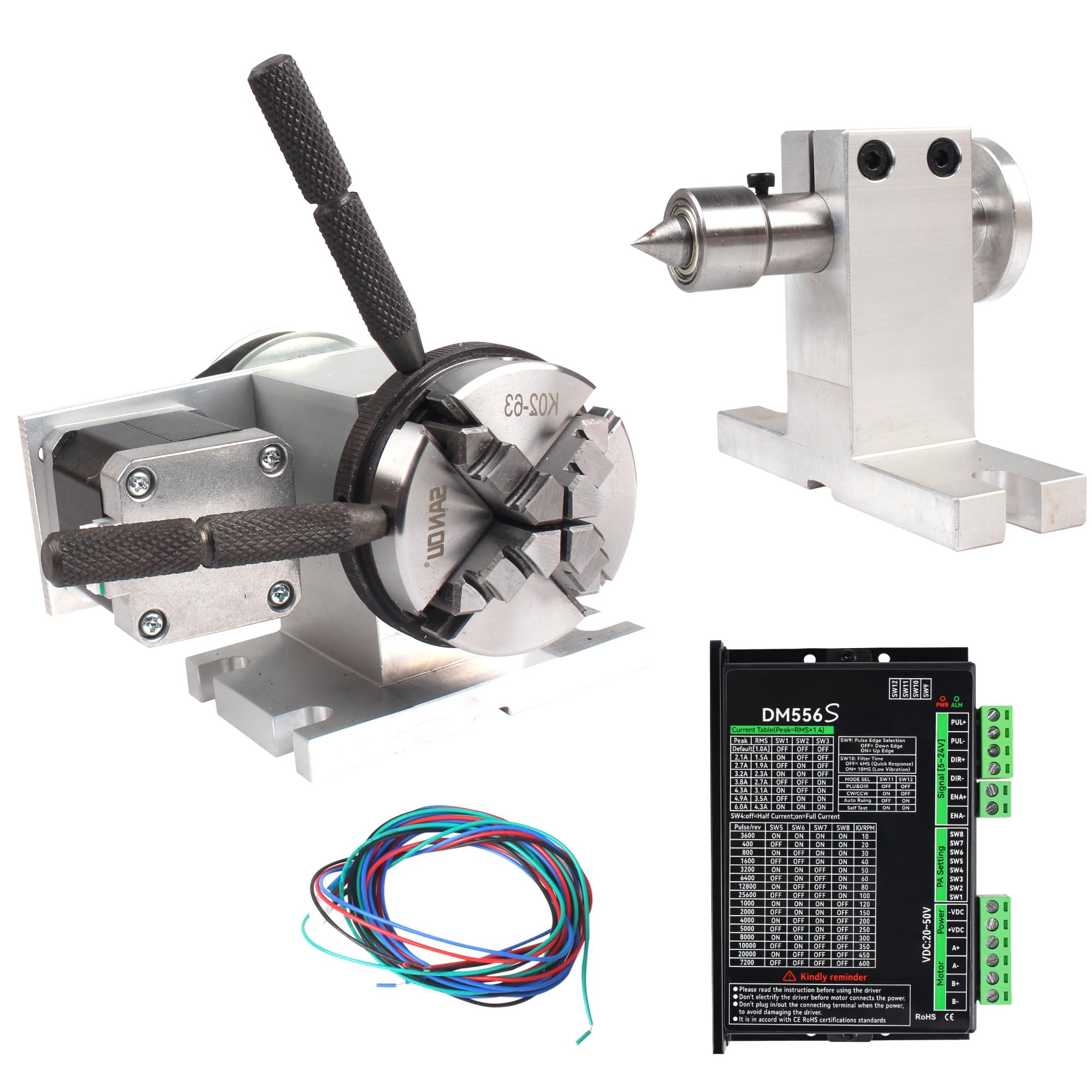 Mini CNC Indexing Head RATTMMOTOR K12-65mm 4th Axis Rotary Table With ...