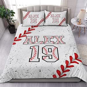 Amazon.com: Custom Baseball Bedding Set - Twin, Full, Queen, King ...