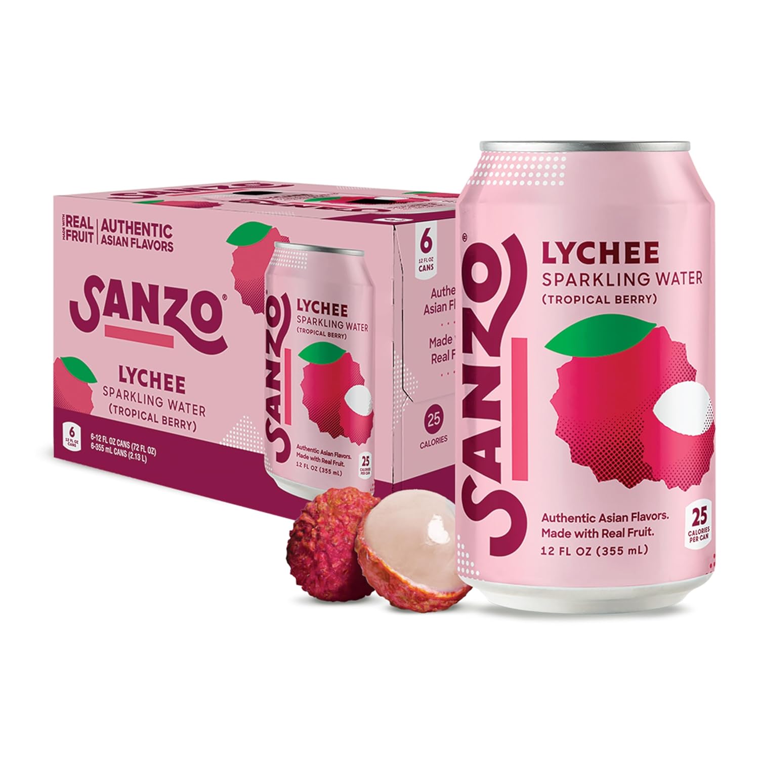 Amazon.com: Sanzo Flavored Sparkling Water - Tropical Berry Seltzer ...