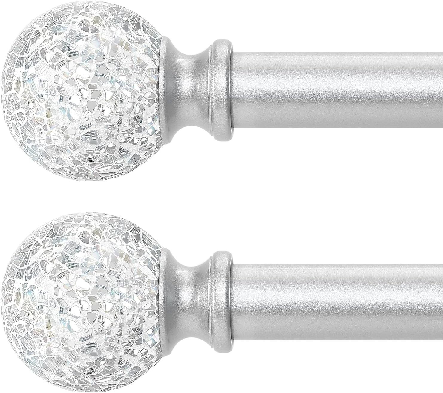 Amazon.com: 2Pack Silver Curtain Rods for Windows 48 to 84 Inch,1 Inch ...