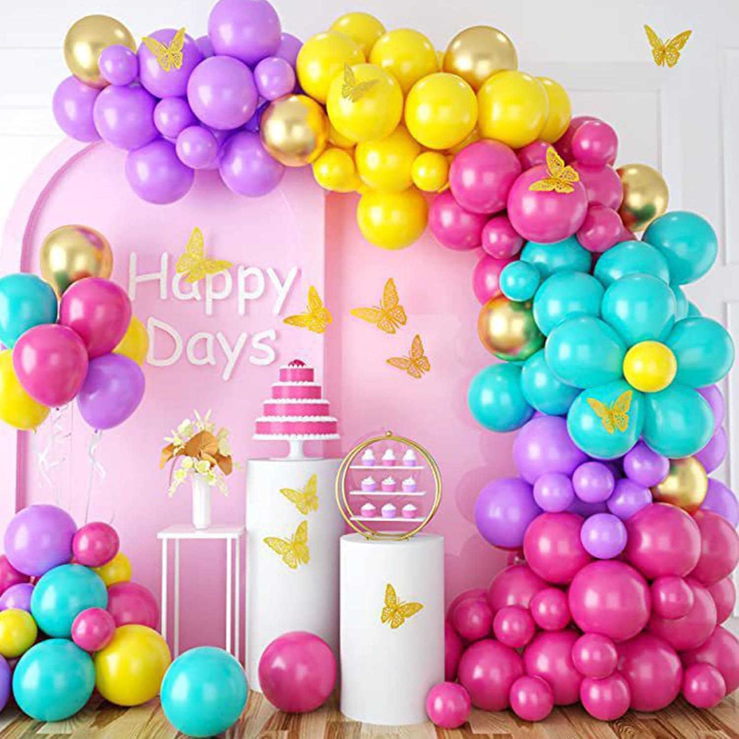 Amazon.com: XKFCFC Butterfly Birthday Decorations - Butterfly Balloon ...