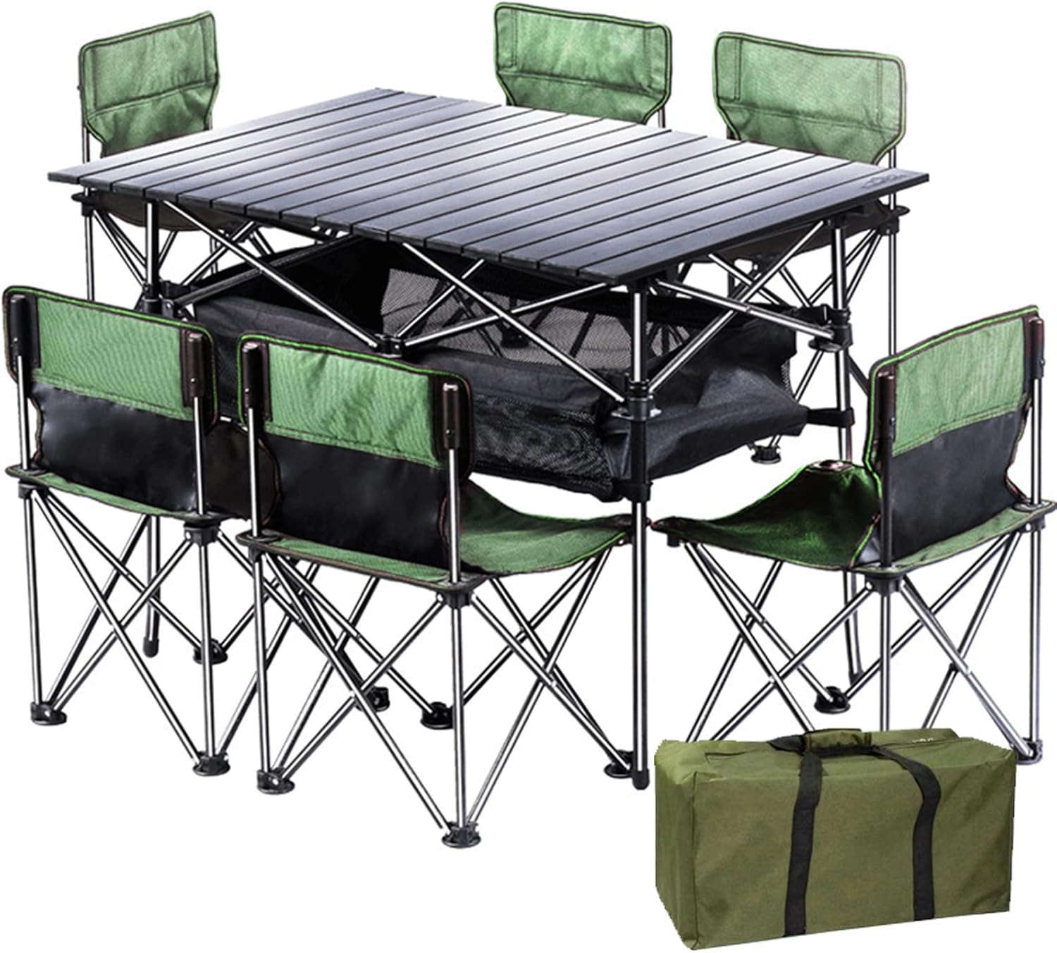 Amazon.com: Large Picnic Table with 6 Chairs for Adults, Folding ...