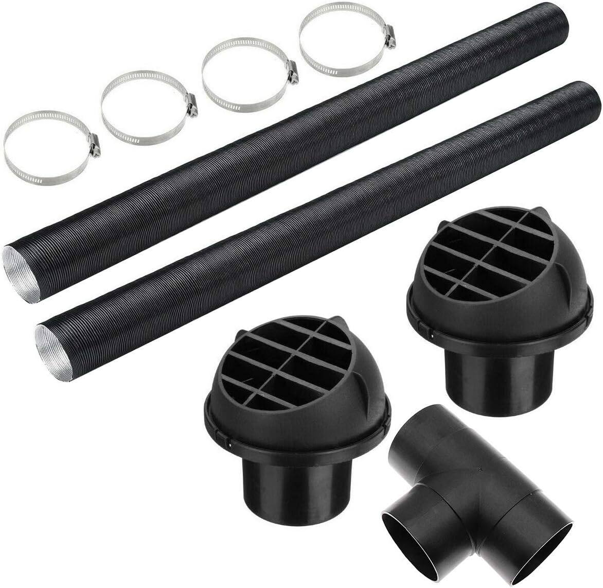 Amazon | Katigan 60 mm車の自動ヒーターパイプダクトTピース暖かい空気出口ベントホースクリップセット パーヒーター用 ...