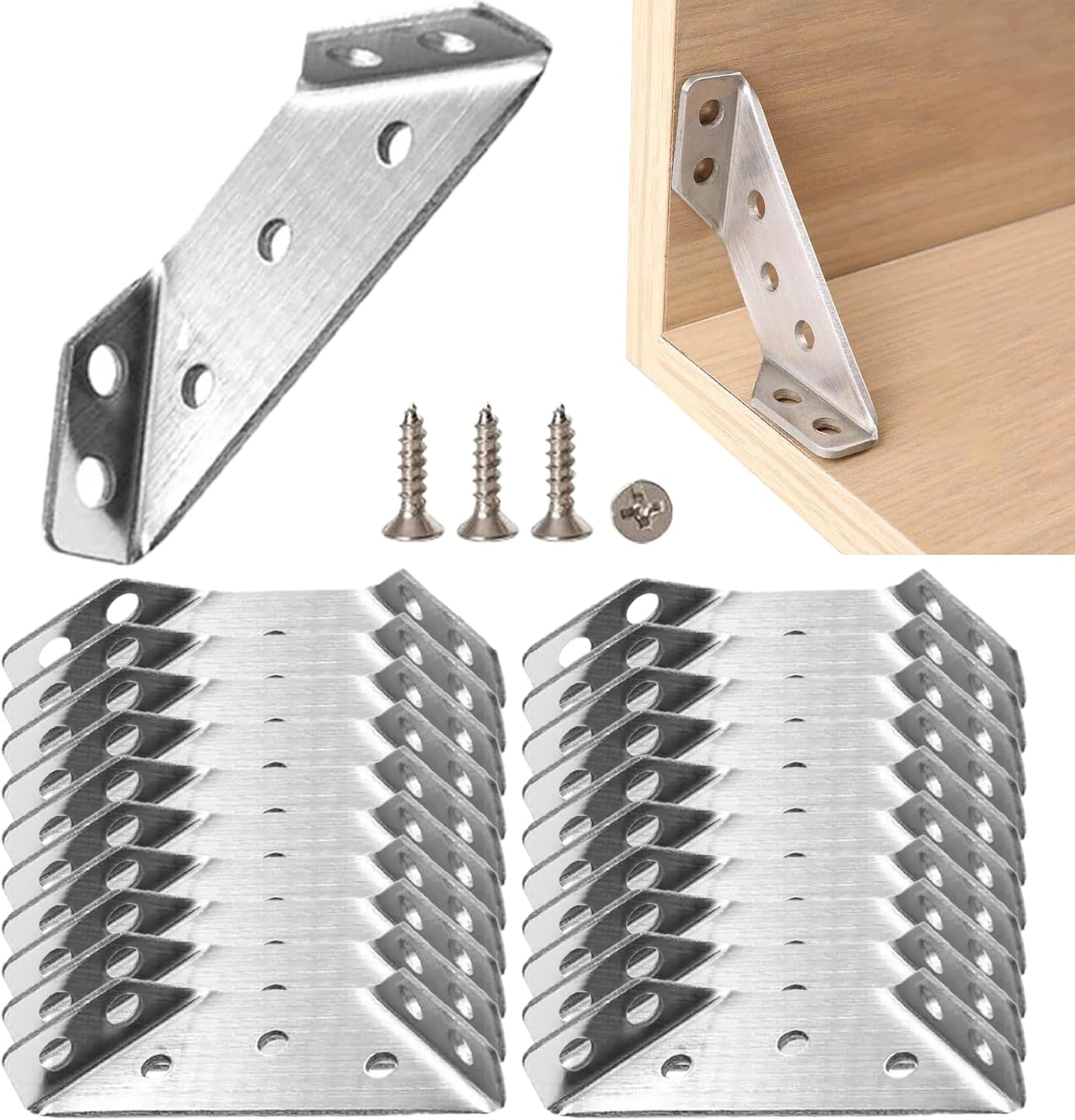 Amazon.com: Universal Stainless Steel Furniture Corner Connector,Angle ...