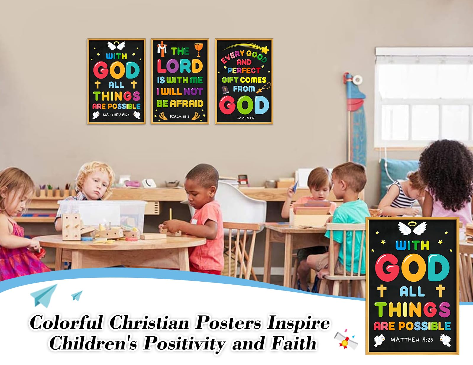 Snapklik.com : Christian Posters For Classroom - 3PCS 165x115 Bible ...