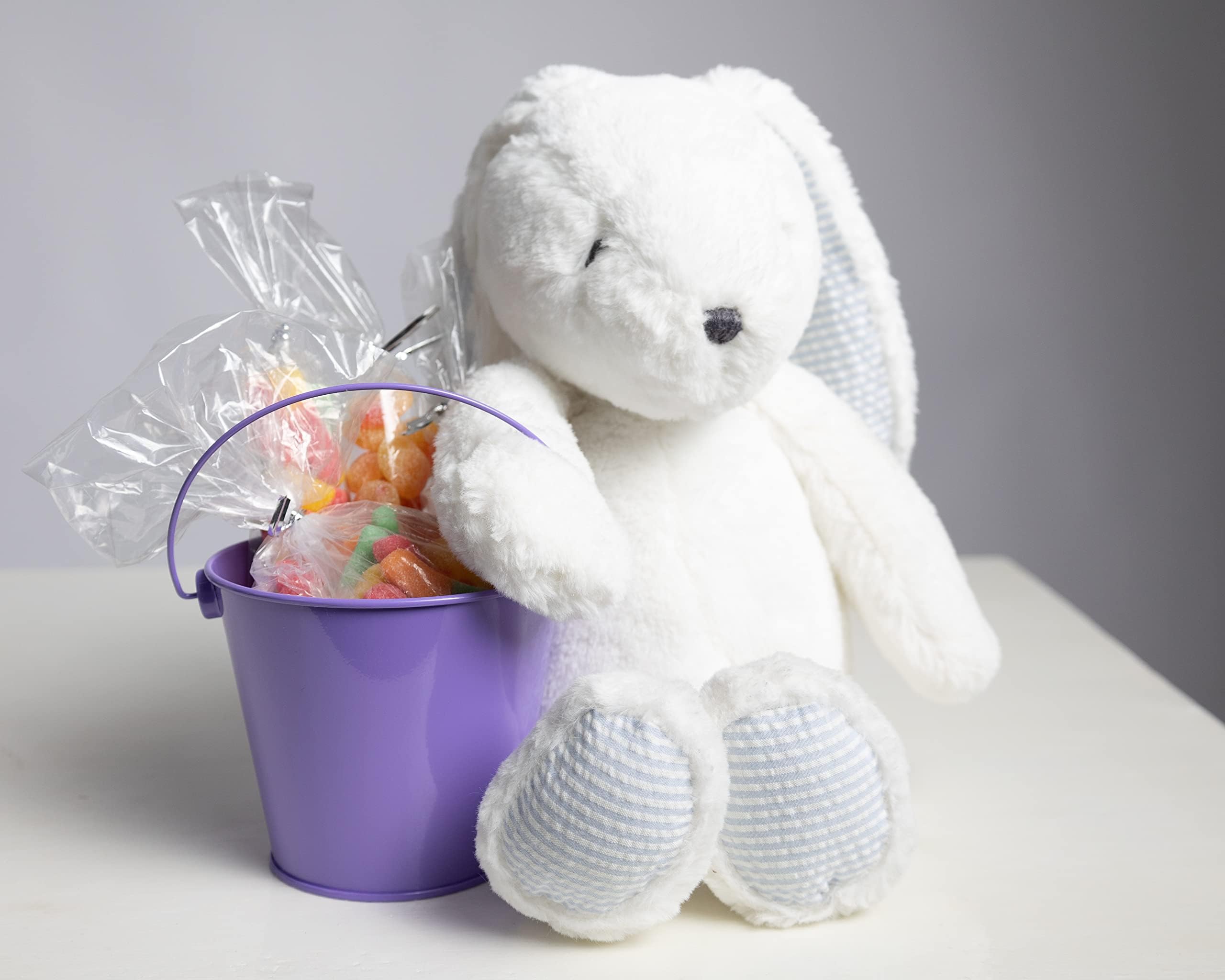 Amazon.com: Dominus Decors 6 Pack Small Purple Metal Buckets with ...