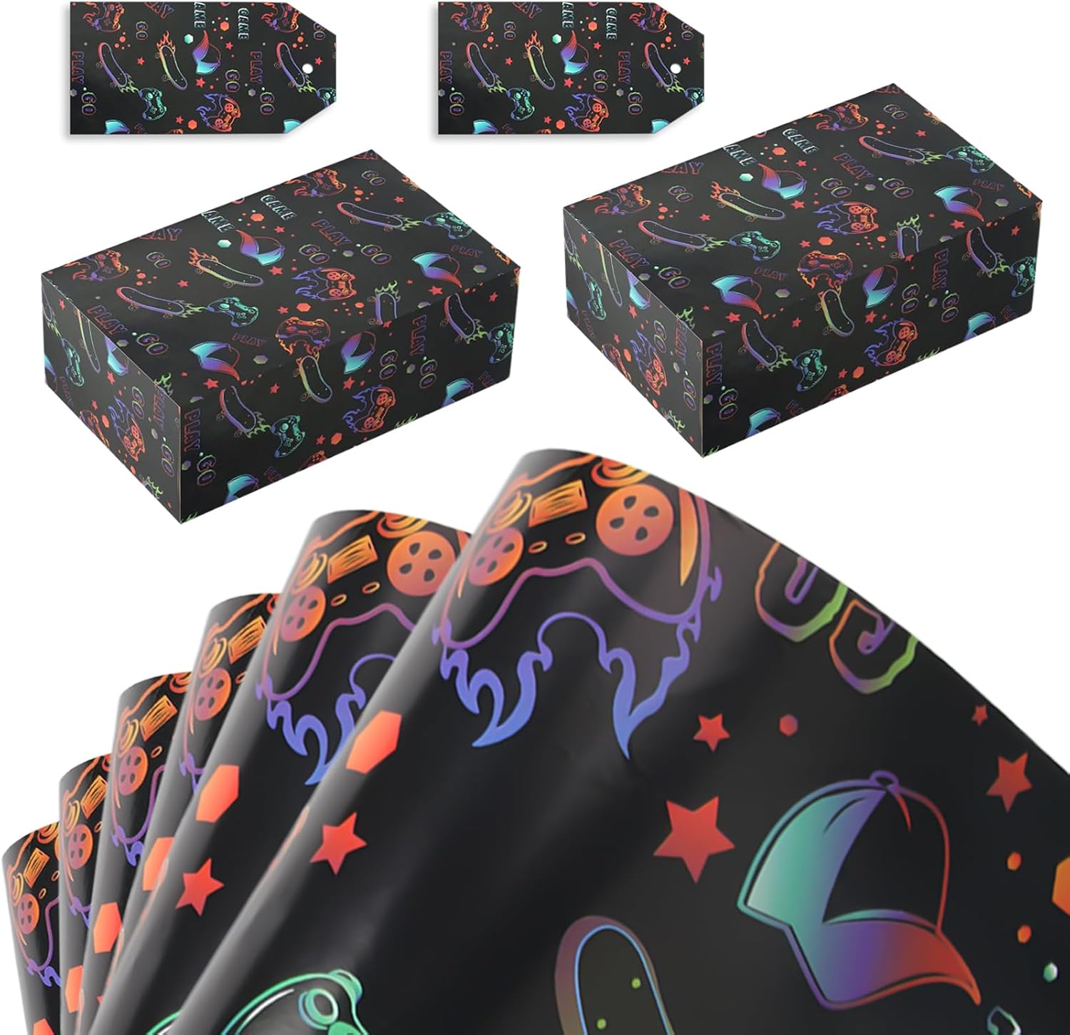 6 Sheets Gaming Wrapping Paper, Gift Wrapping Paper Roll 70 * 50cm ...