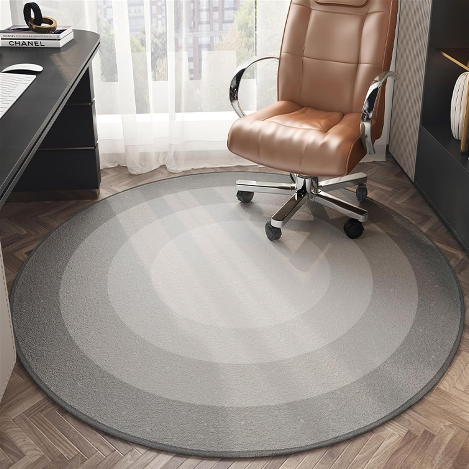 Heavyoff Round Office Chair Mat for Hardwood Floor Computer Gaming ...