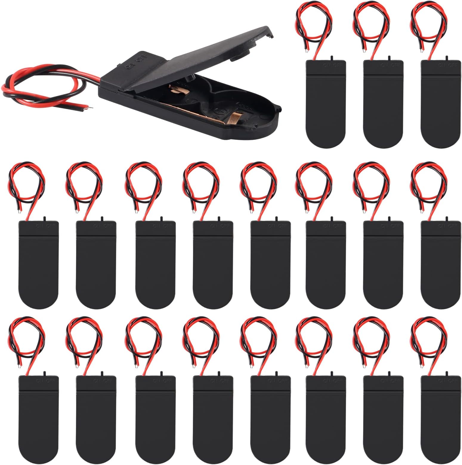 RUNCCI-YUN 10PCS CR2032 Battery Holder Plastic 2x3V Button Coin Cell ...