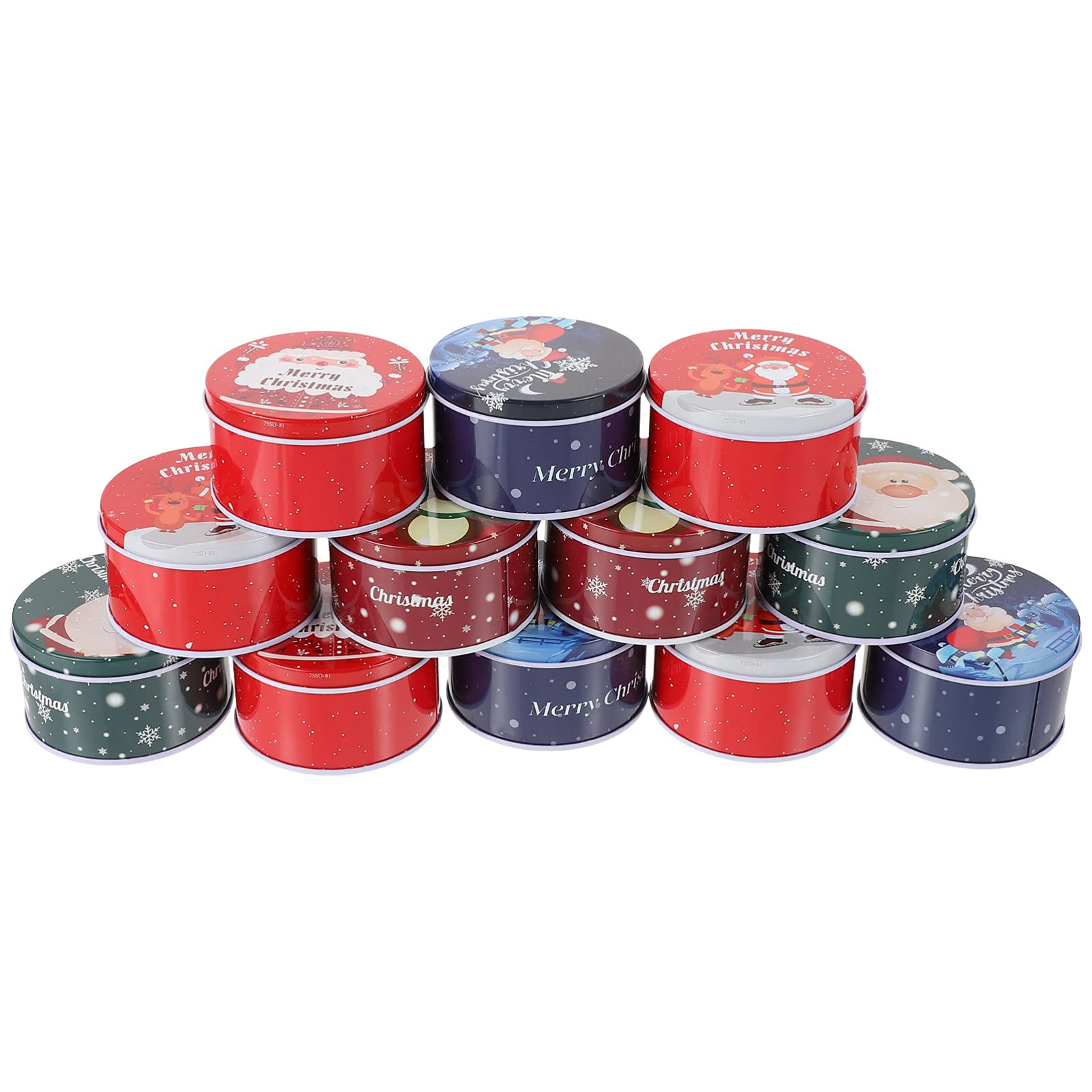 Amazon.com: DOITOOL Cookie Tin 12Pcs Christmas Cookie Tins with Lids ...