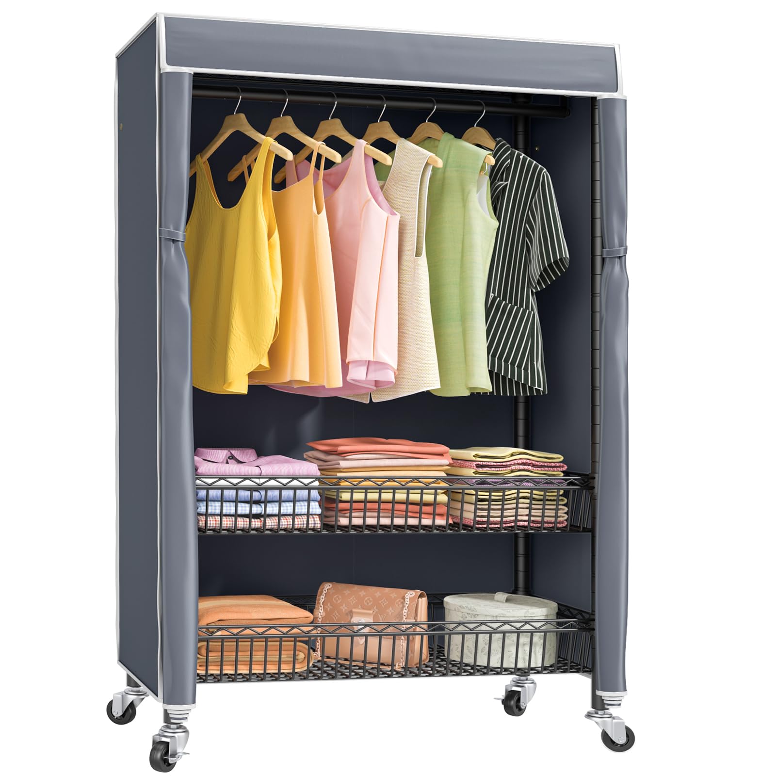 Snapklik.com : VIPEK Rolling Garment Rack