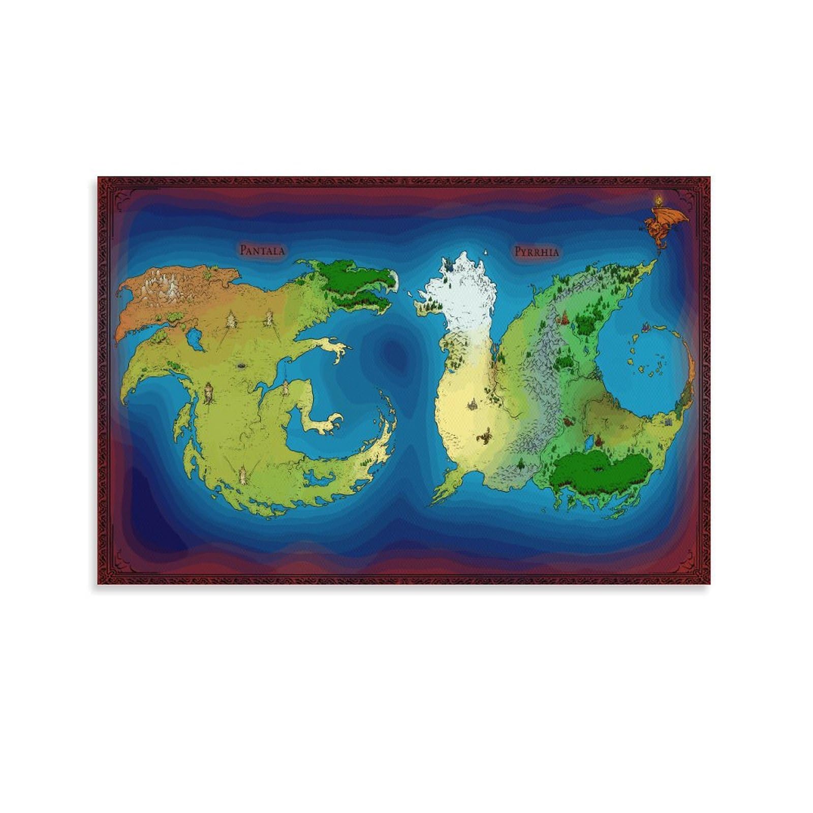 Amazon.com: Wings of Fire Map Art Posters Cnavas Prints,cute Posters ...