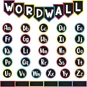 124 Pieces Word Wall Bulletin Board Set Word Wall Letters Alphabet ...