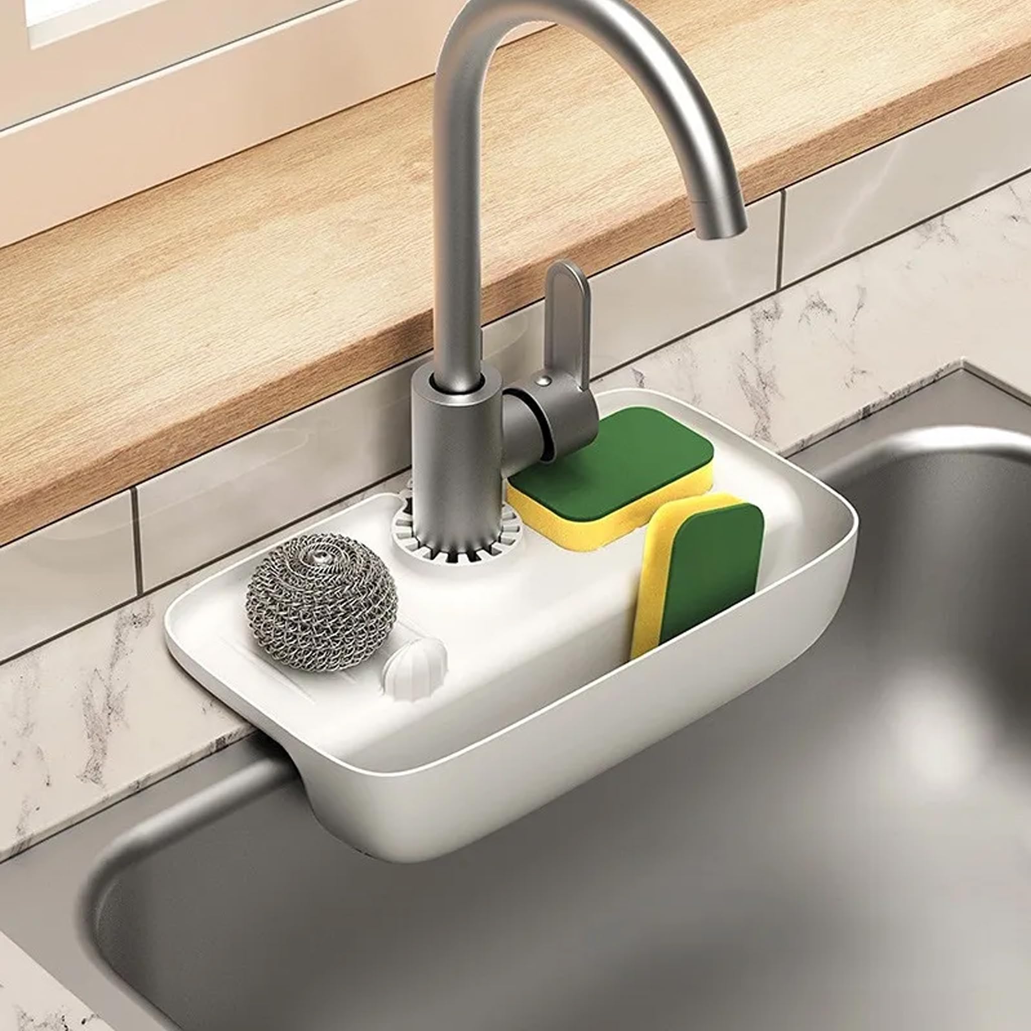 Pipestation Kitchen Sink Caddy | Sink Sponge Holder Washing Up Caddy ...