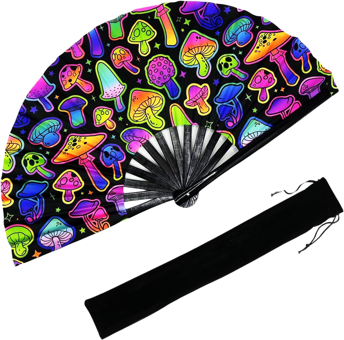 Amazon.com: YKuzLx 13‘’ UV Glow Large Rave Fan for Men Women, Rave ...