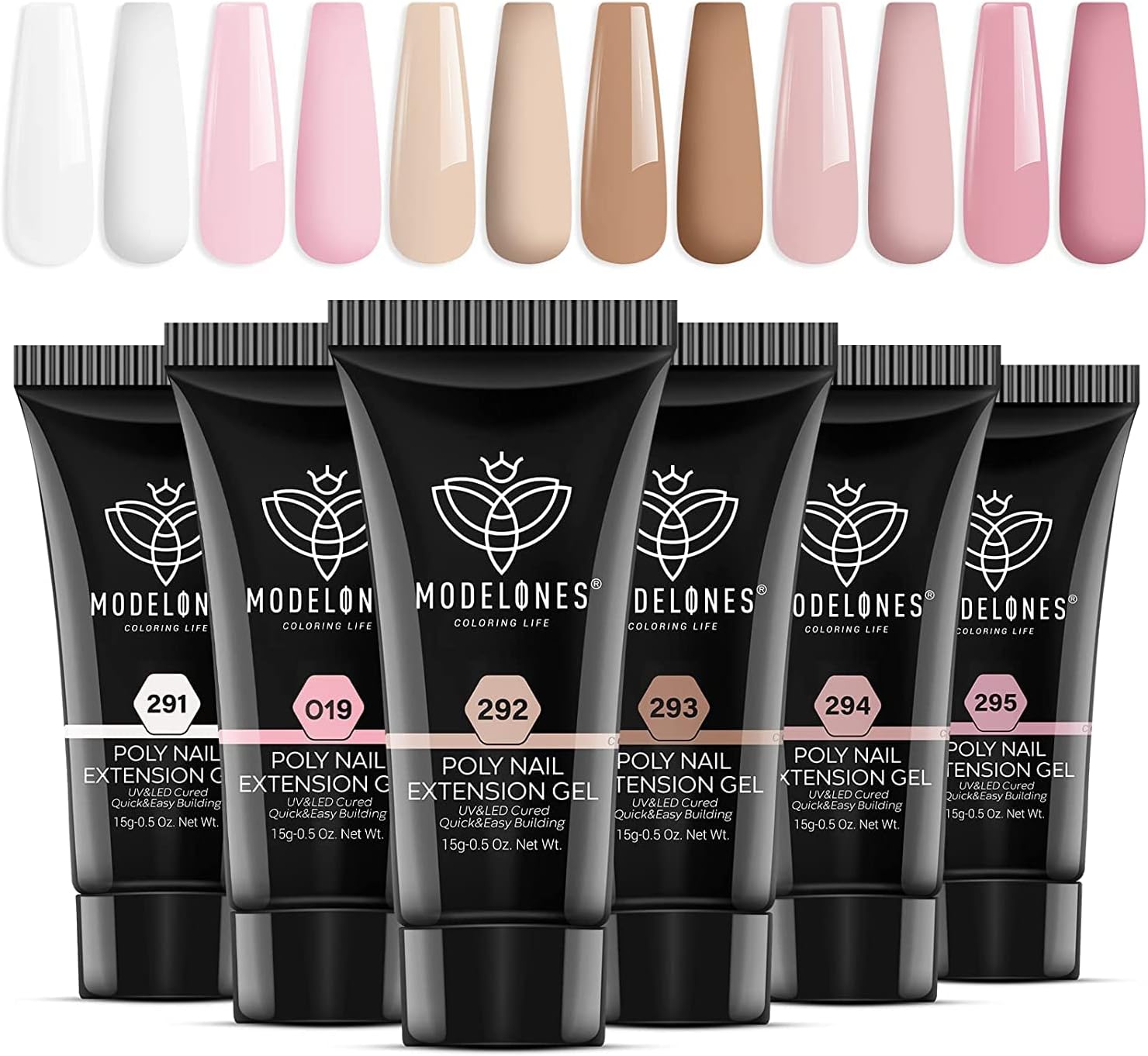 Modelones Polygel Acrigel per Unghie, 6 Colori Poly gel per Unghie UV ...