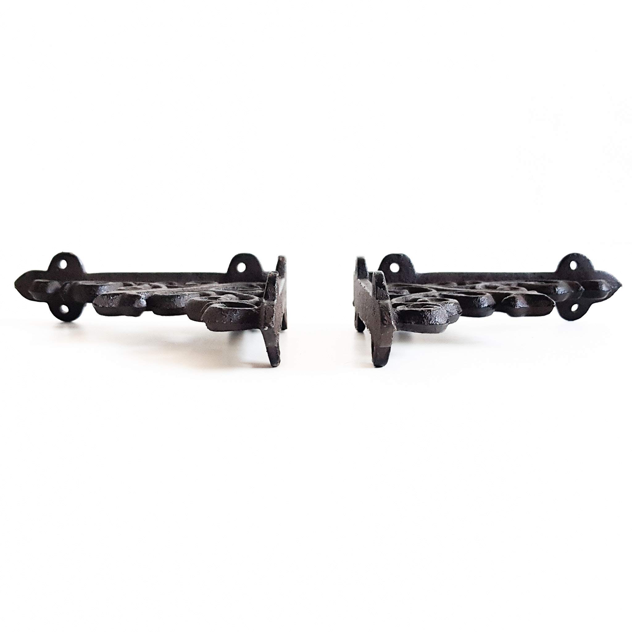 Homezone Pair of Small Victorian Cast Iron Wall Shelf Brackets Supports ...