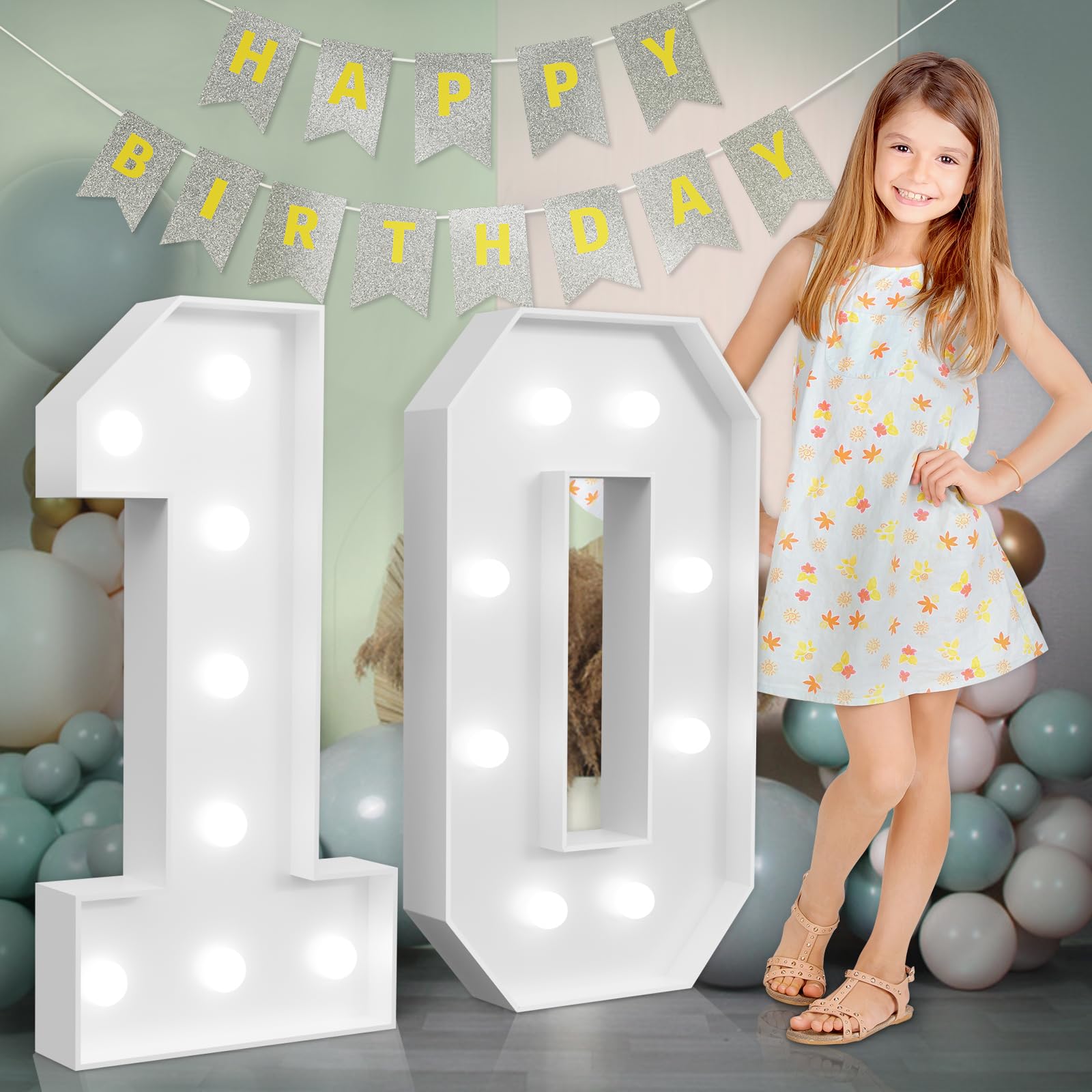 Snapklik.com : Imprsv Marquee Numbers Large 10th-Birthday Decorations ...