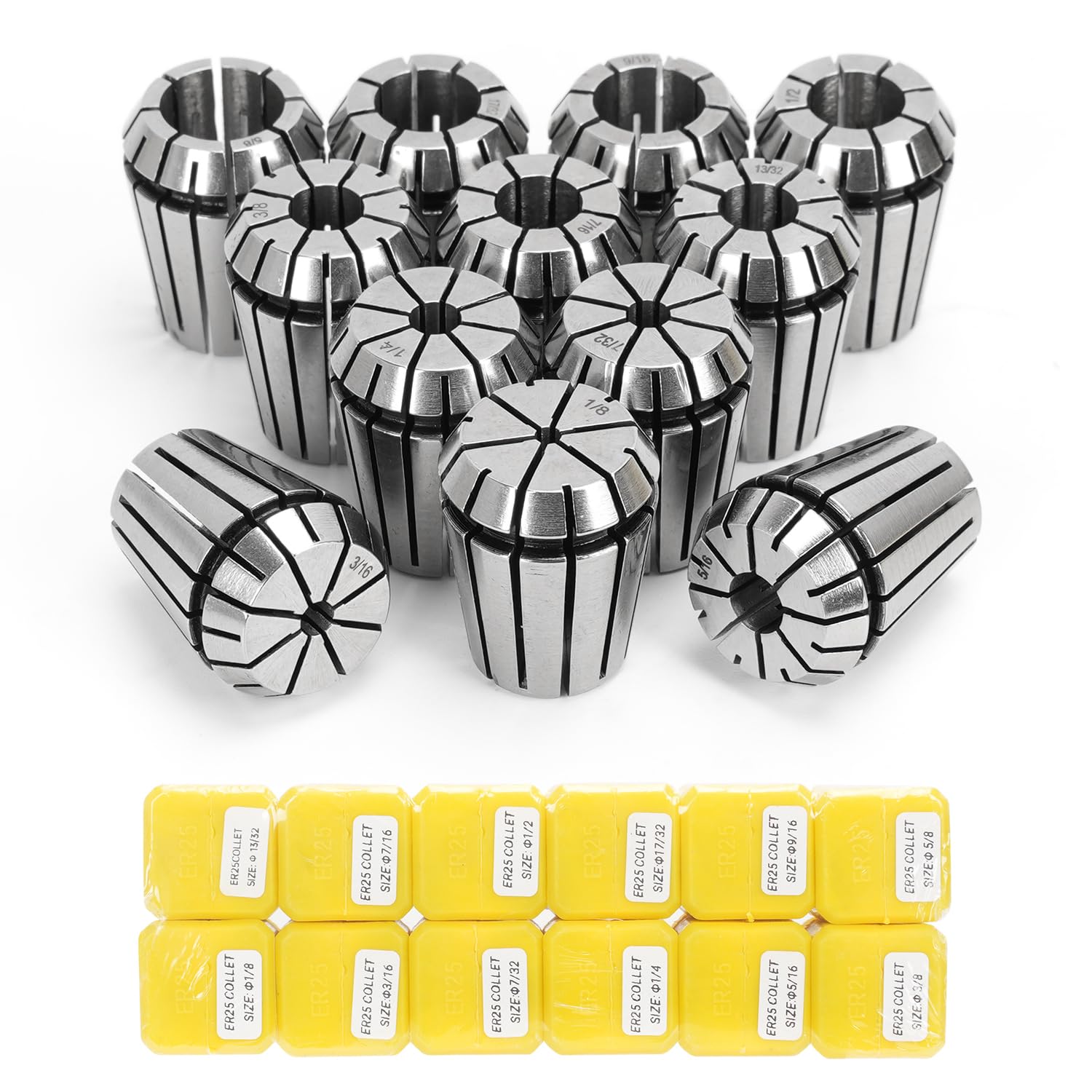 Snapklik.com : 12PCS ER25 Spring Collet Set For CNC Engraving Machine ...