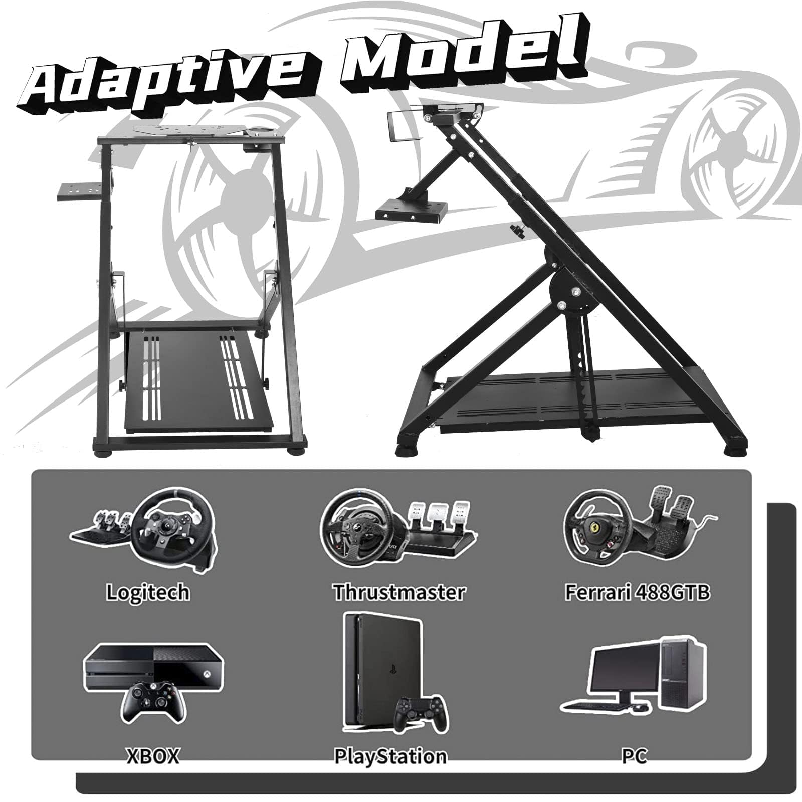 Snapklik.com : Dardoo X Frame Foldable Racing Steering Wheel Stand Fit ...