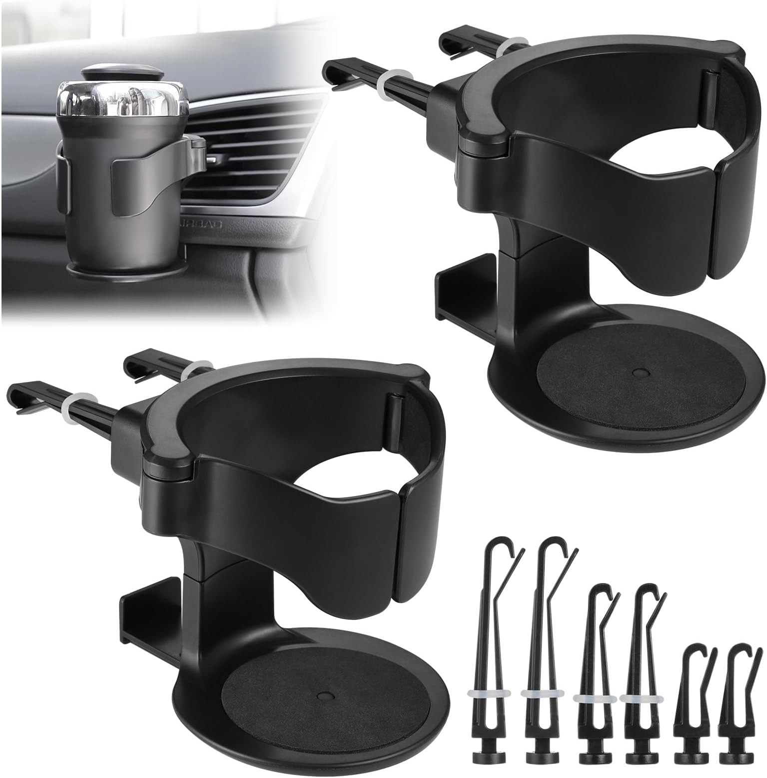 JIZZU Car Cup Holder, 2 Pcs Air Vent Cup Holder for Car, Car Drinks ...