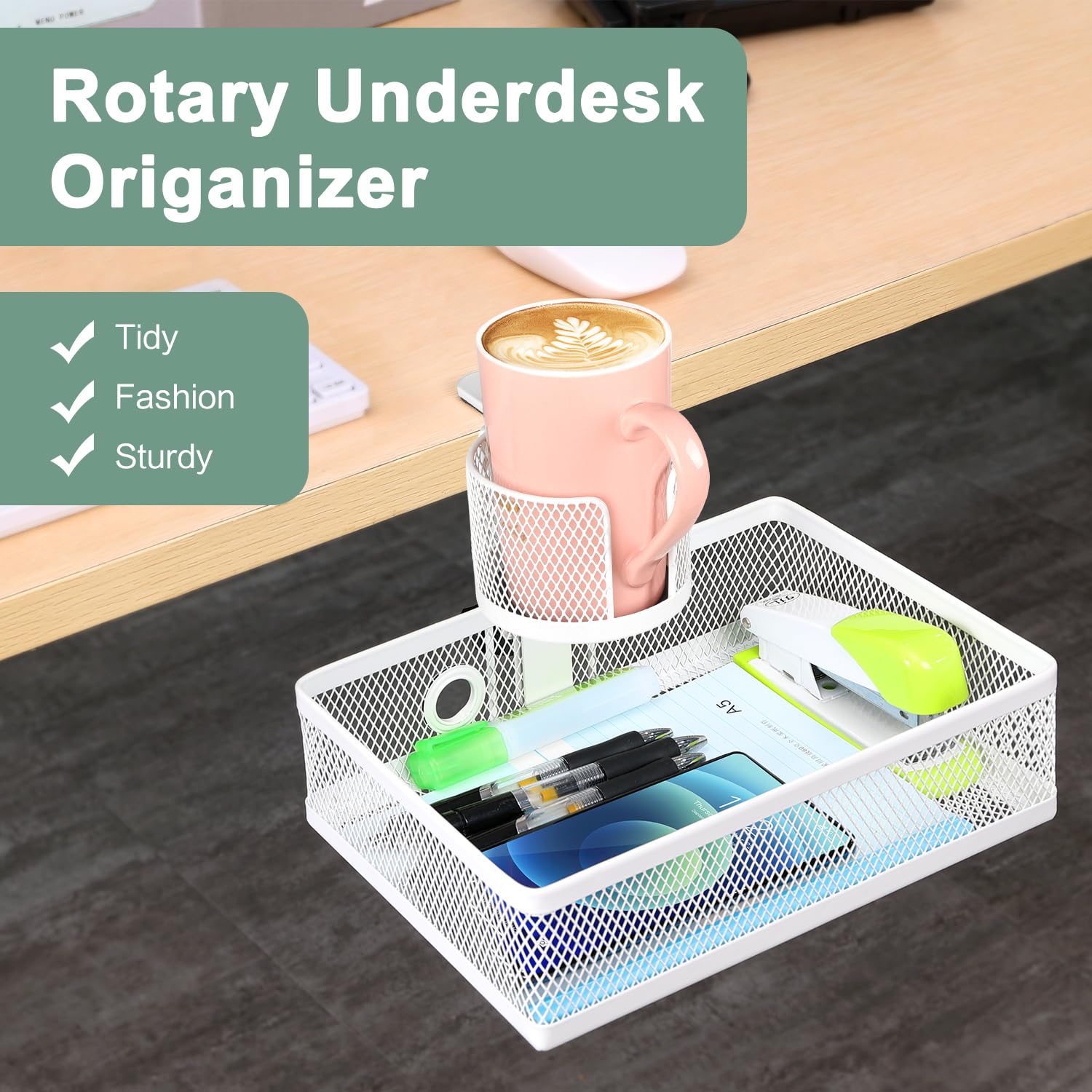 Snapklik.com : ROSYLINE 360rotation Under Desk Drawer, Drawer Under ...